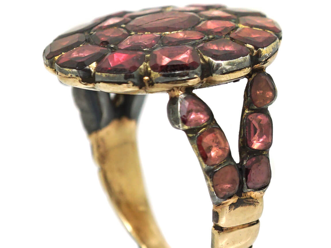 Georgian Flat Cut Almandine Garnet Cluster Ring (325W) | The Antique ...