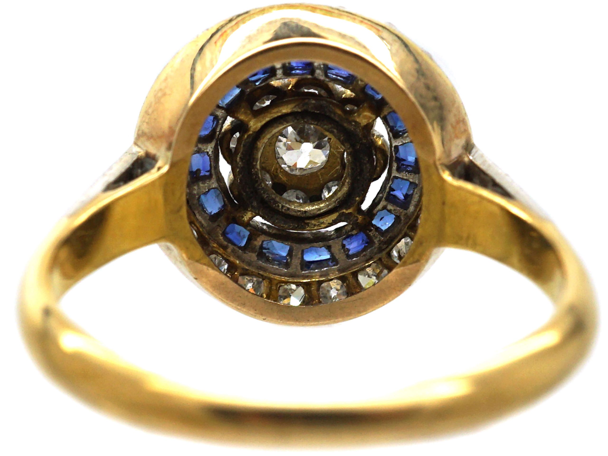 Art Deco Platinum, Sapphire & Diamond Target Ring (353W) | The Antique ...