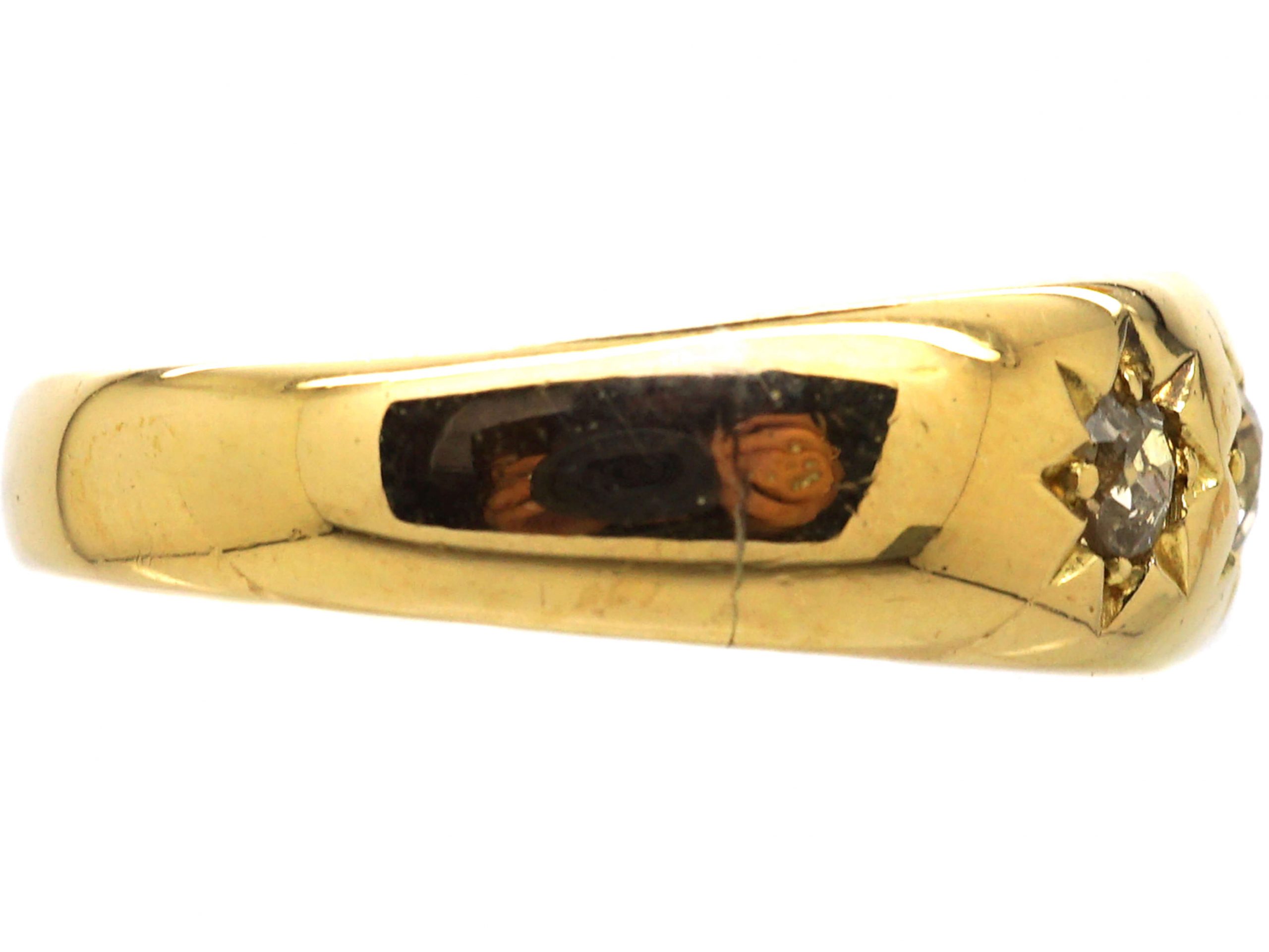 Edwardian 18ct Gold, Three Stone Diamond Gypsy Ring (341W) | The ...