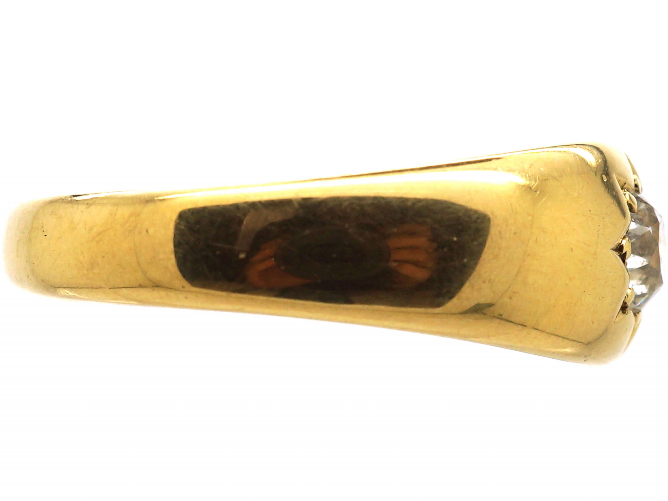 Victorian 18ct Gold Gypsy Ring set with a Diamond (377W) | The Antique ...