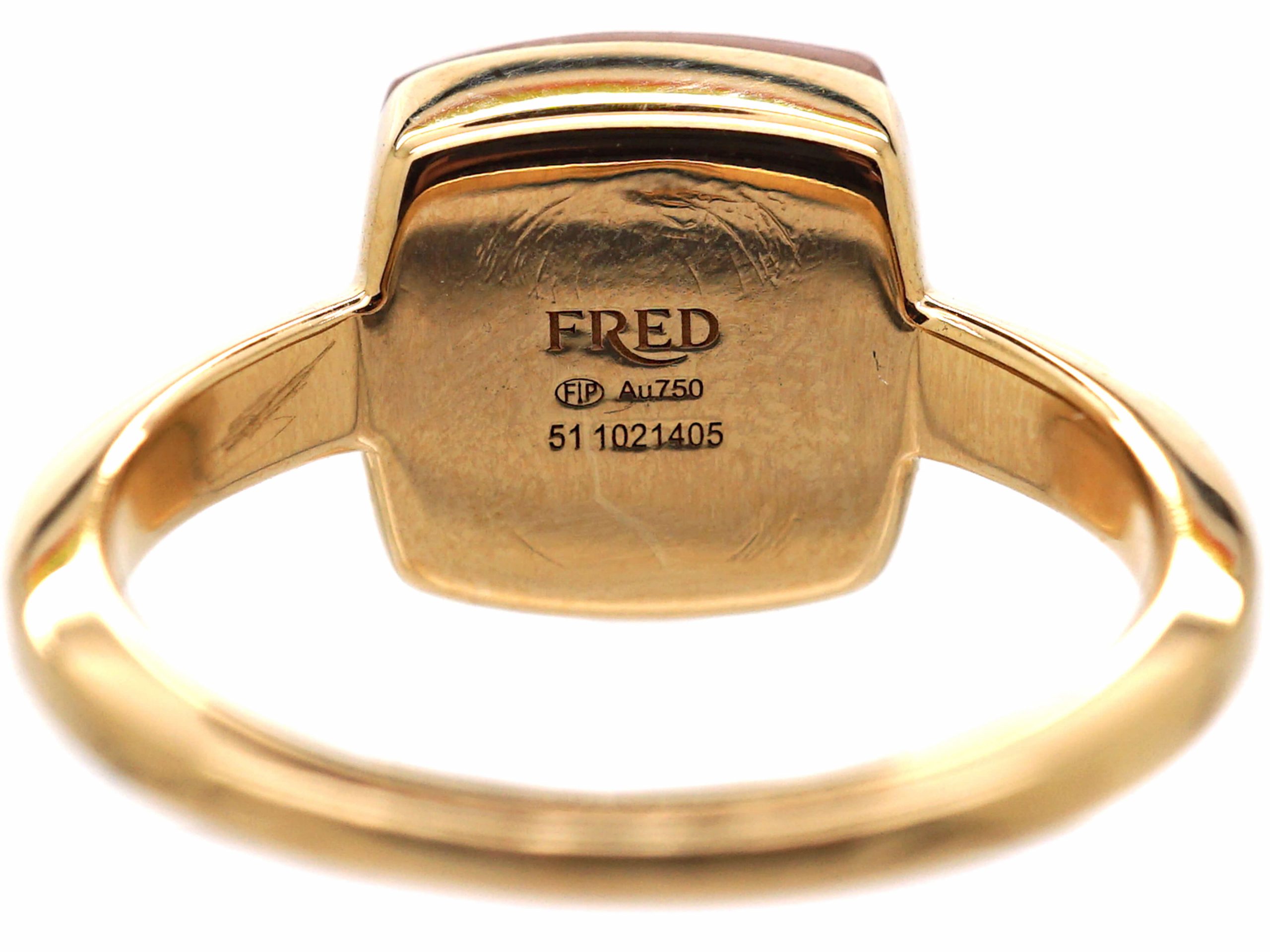 18ct Gold Ring set with Rose Quartz by Fred of Paris (423W) | The ...