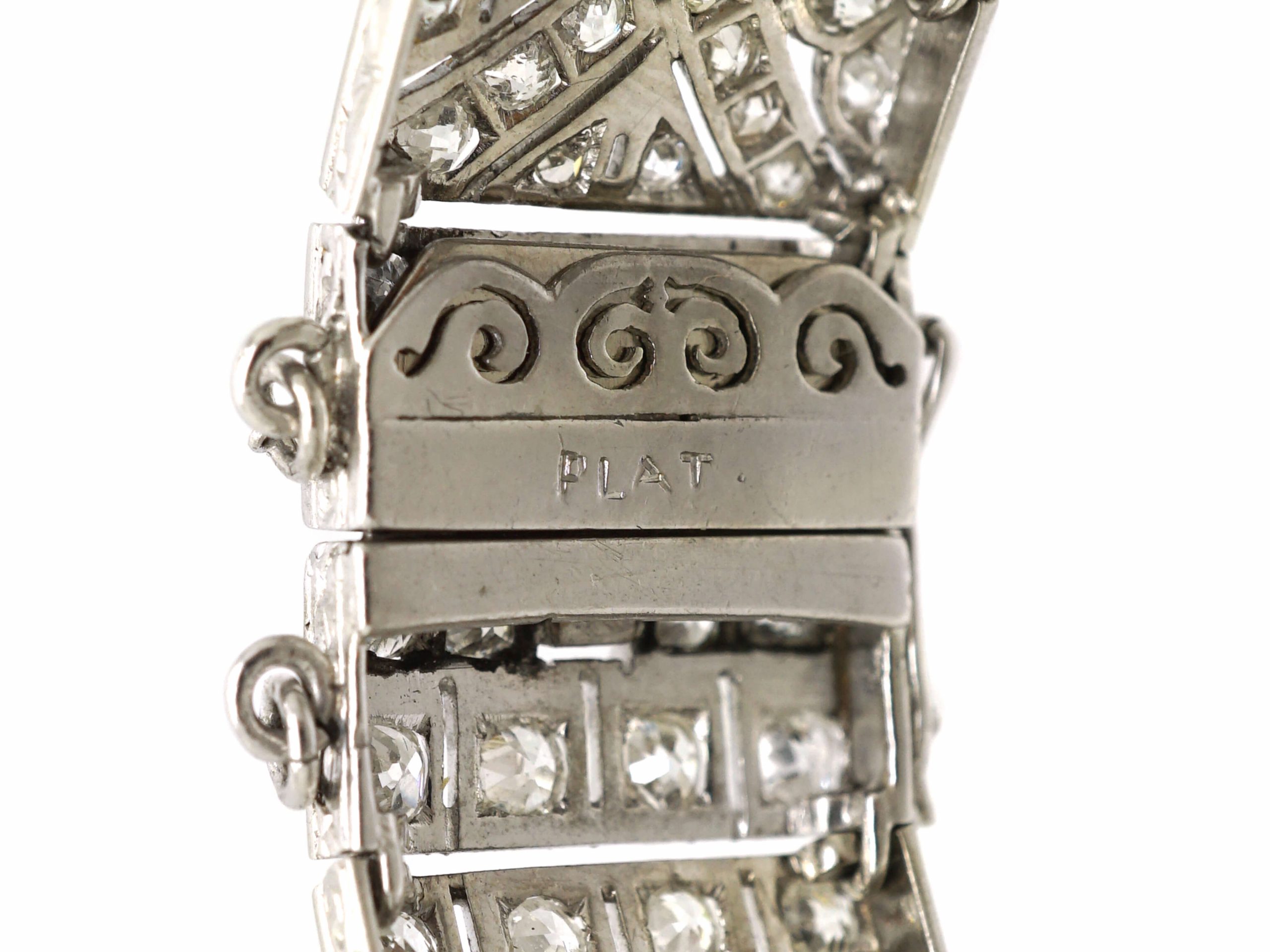 Art Deco Platinum Articulated Diamond Set Bracelet (360W) | The Antique ...