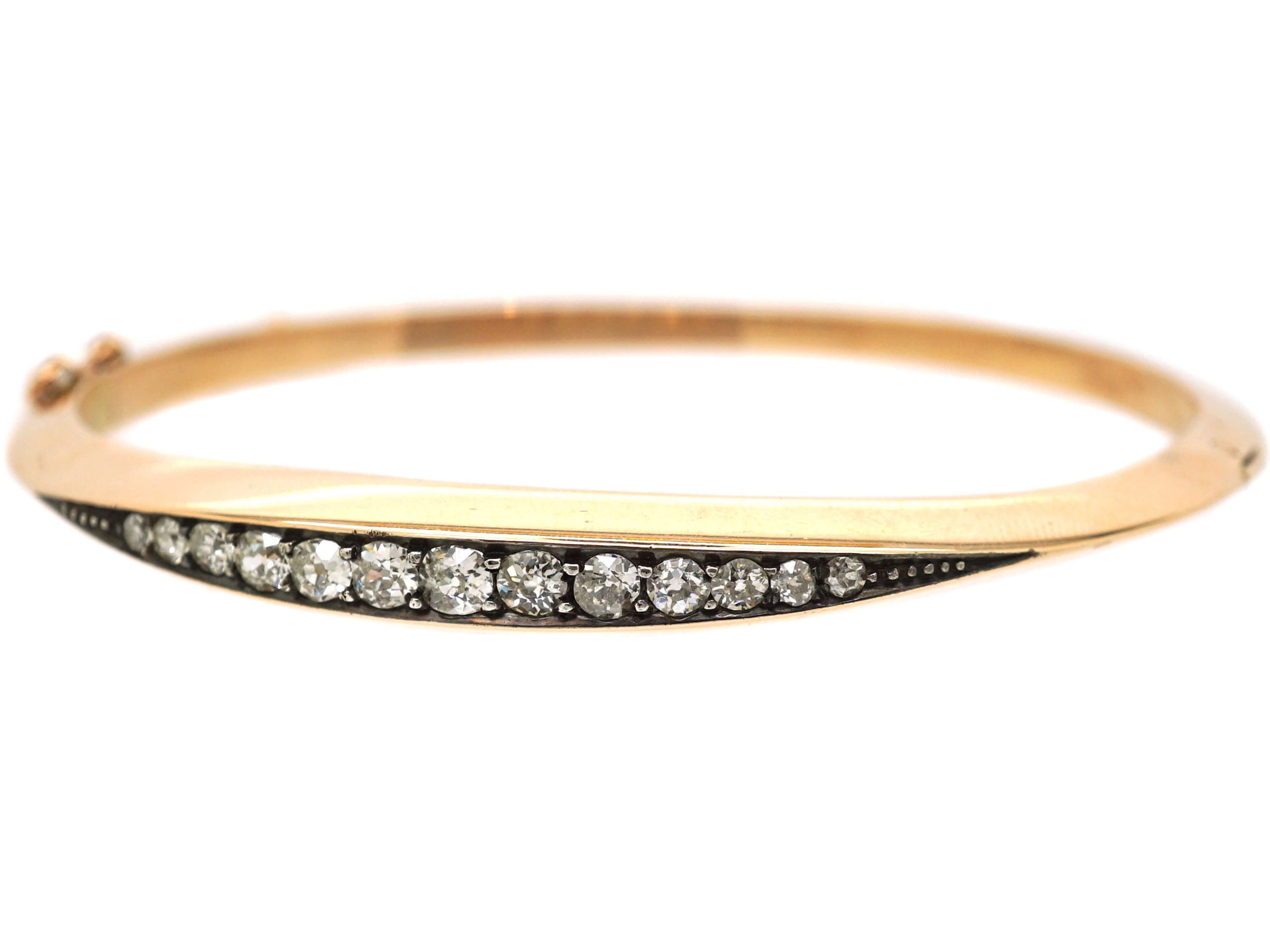 Edwardian 18ct Gold Bangle set with Graduated Diamonds (367W) | The ...