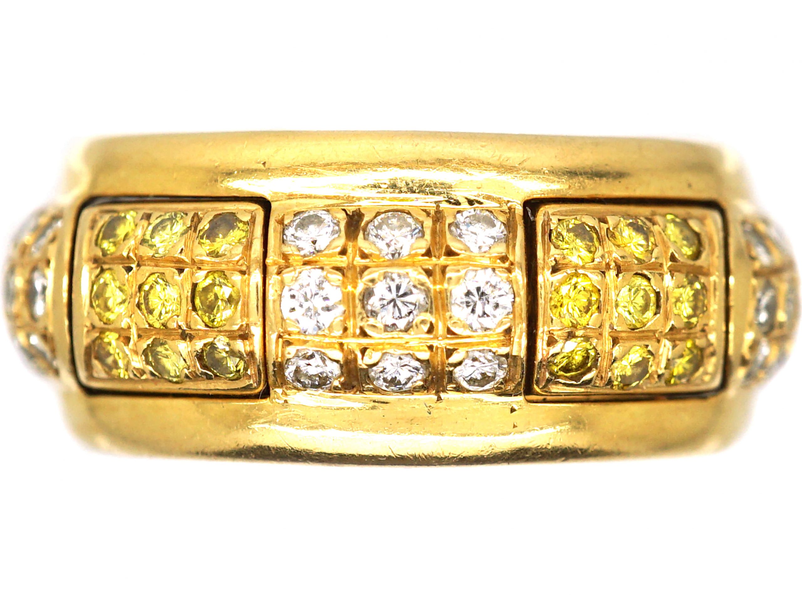 French 18ct Gold Two Part Ring by Boucheron set with White & Yellow ...