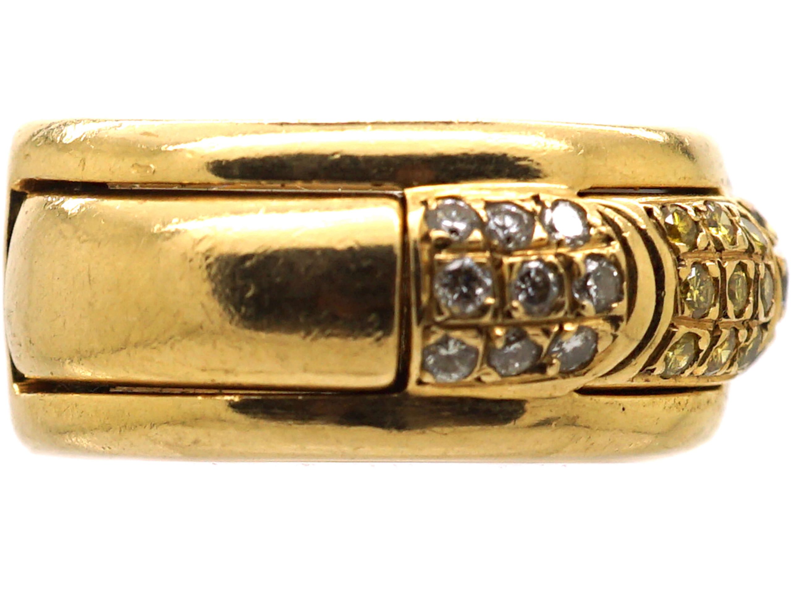 French 18ct Gold Two Part Ring by Boucheron set with White & Yellow ...