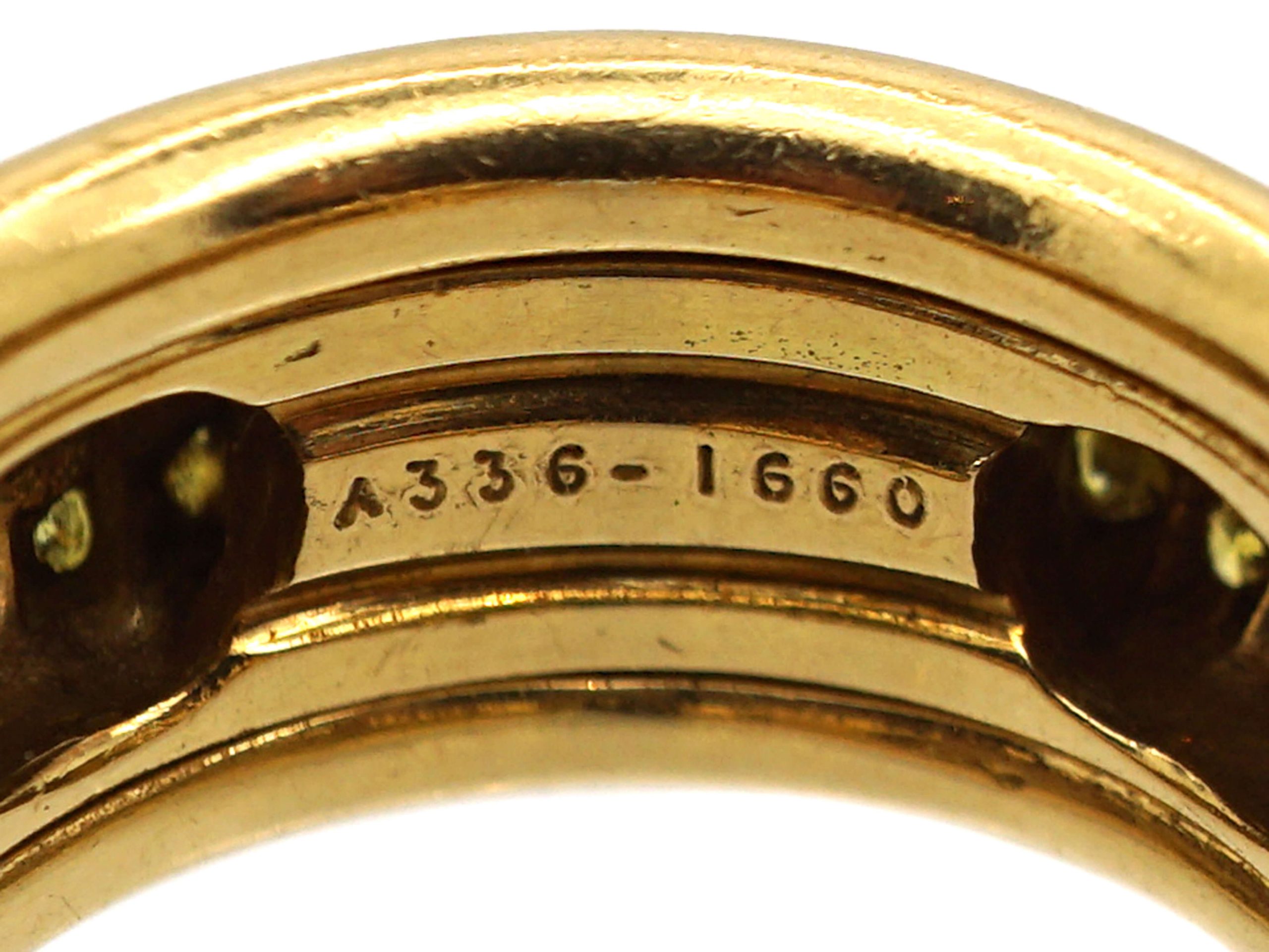 French 18ct Gold Two Part Ring by Boucheron set with White & Yellow ...