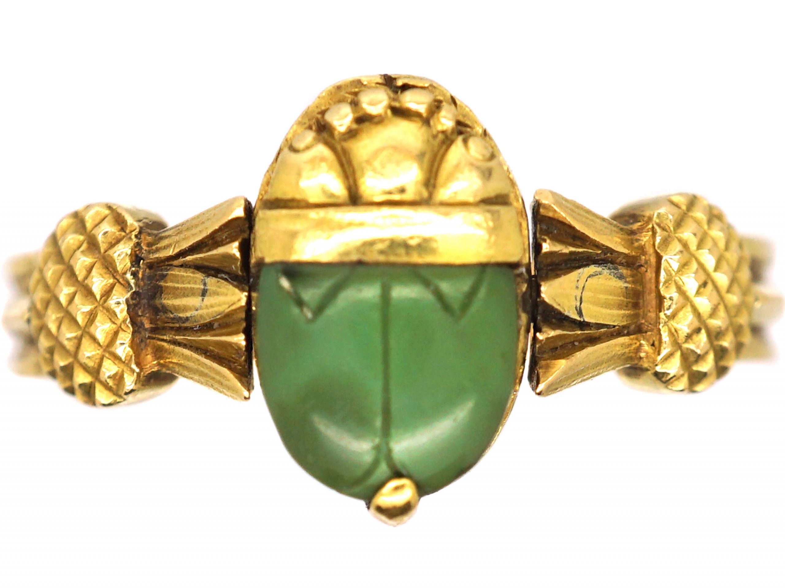 French Art Deco 18ct Gold Scarab Swivel Ring (291W) | The Antique ...