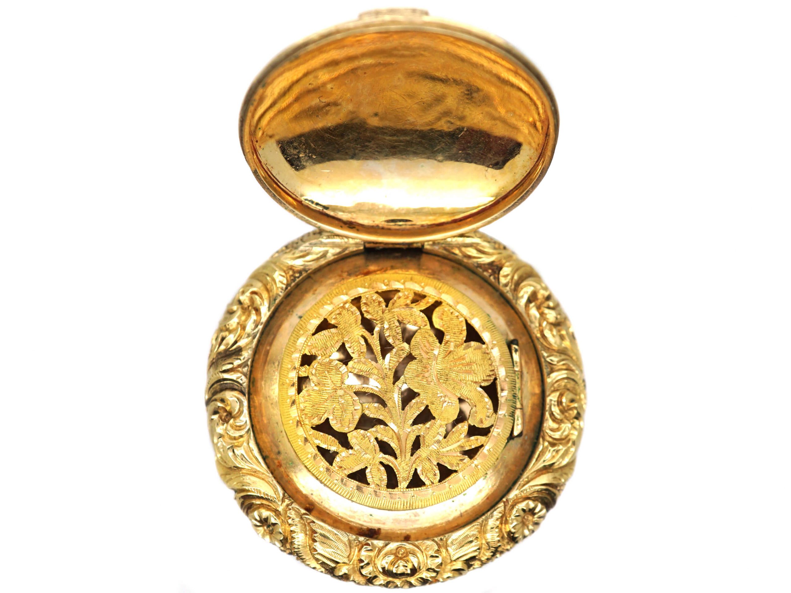 Georgian 15ct Gold Vinaigrette & Locket (427W) | The Antique Jewellery ...