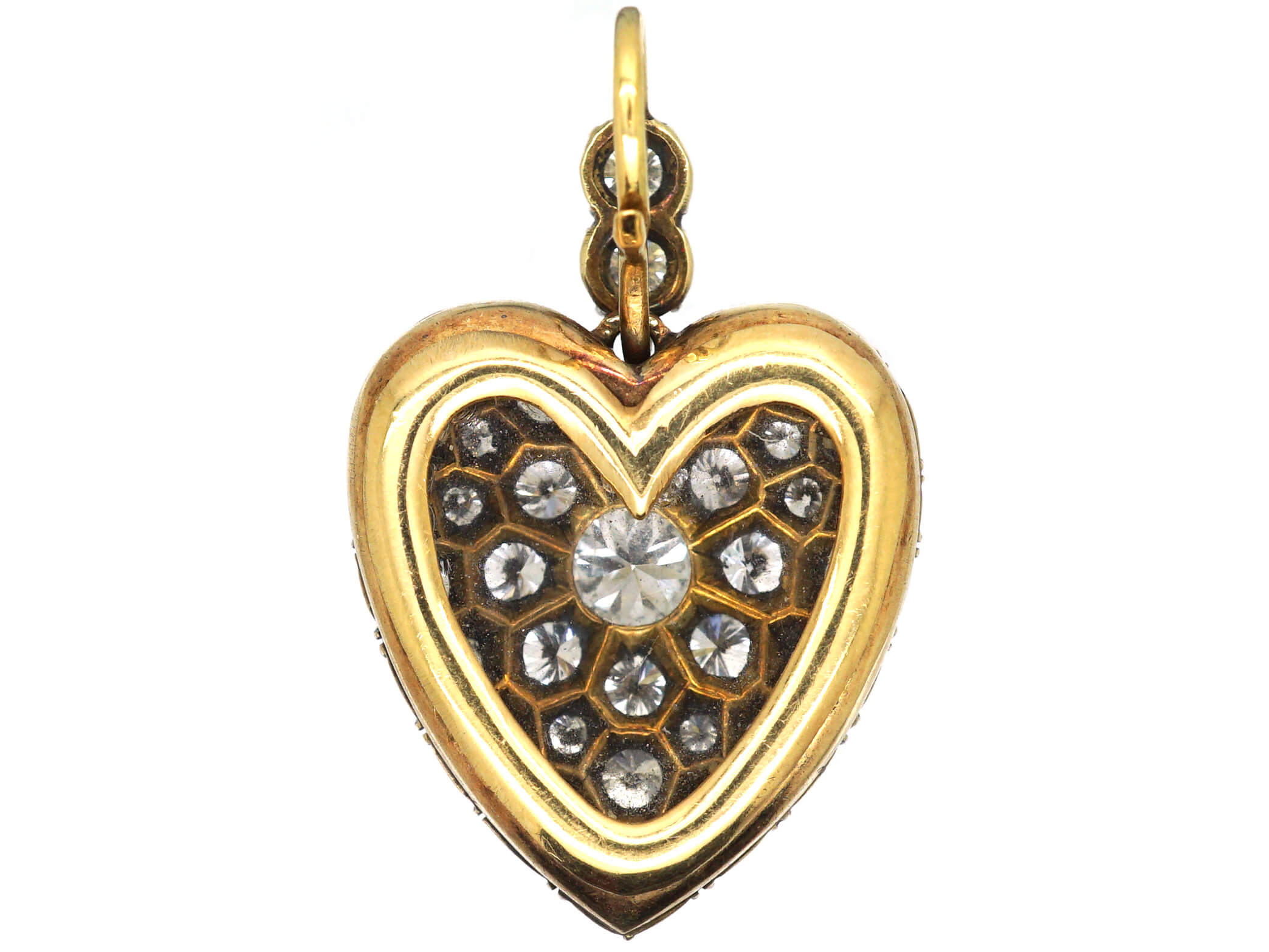 Victorian Heart Shaped Locket set with Diamonds (456W) | The Antique ...