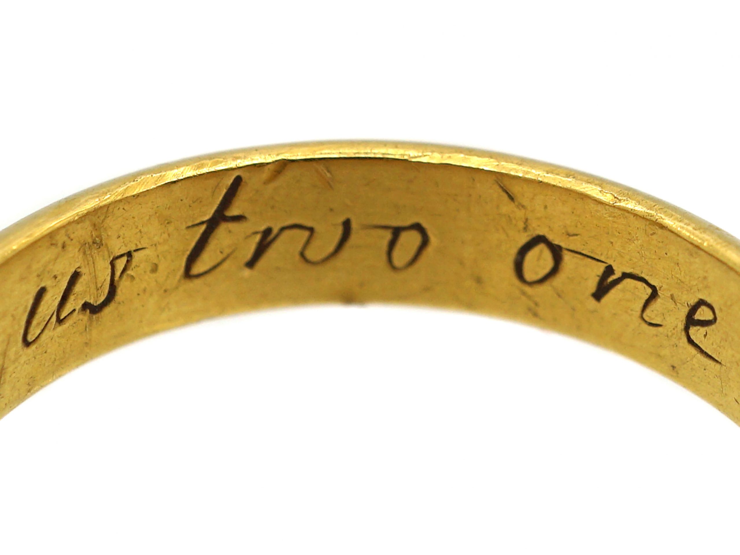 Early 18th Century 18ct Gold Posy Ring with Inscription Inside (416U ...