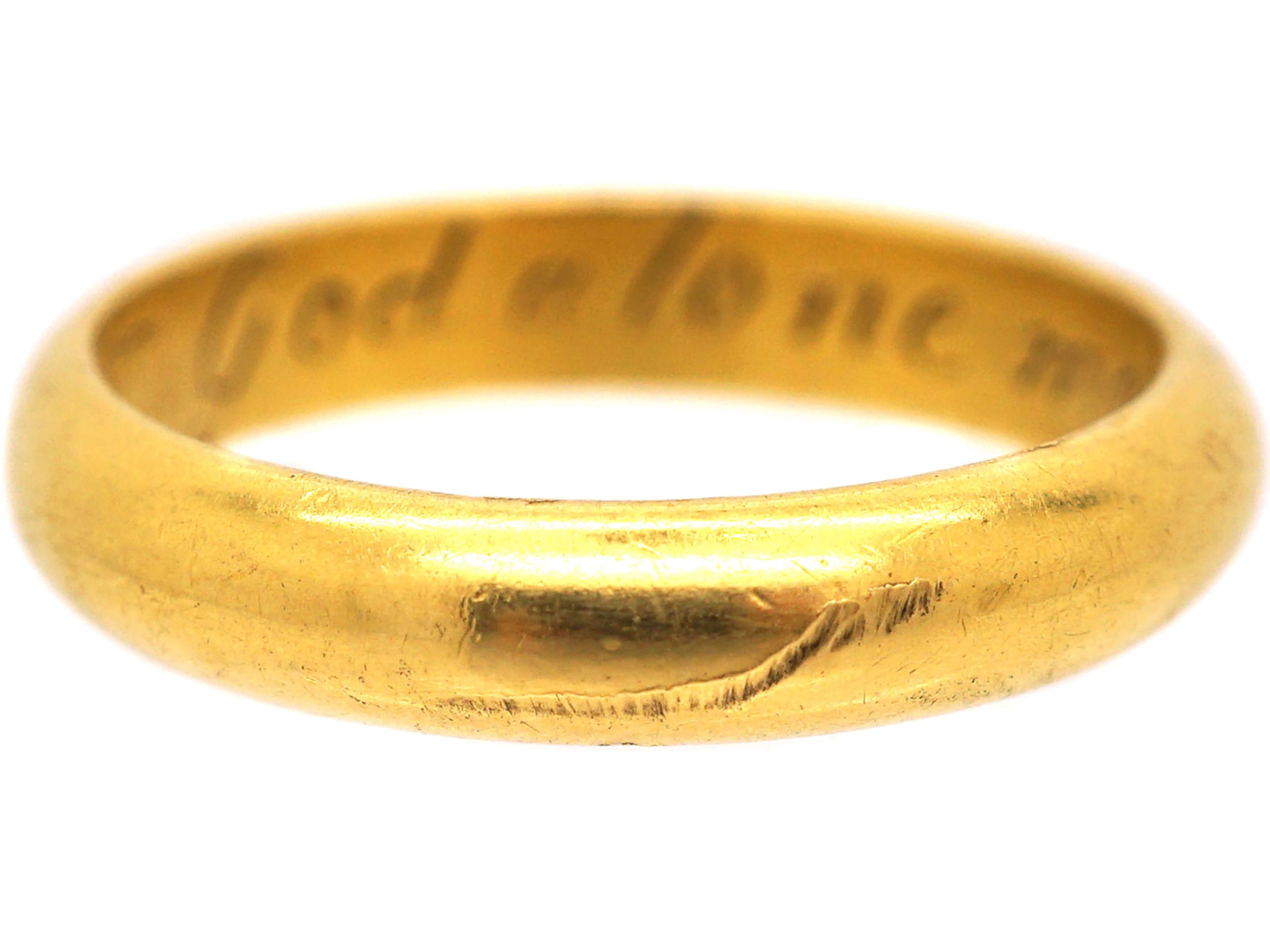 Early 18th Century 18ct Gold Posy Ring with Inscription Inside (416U ...