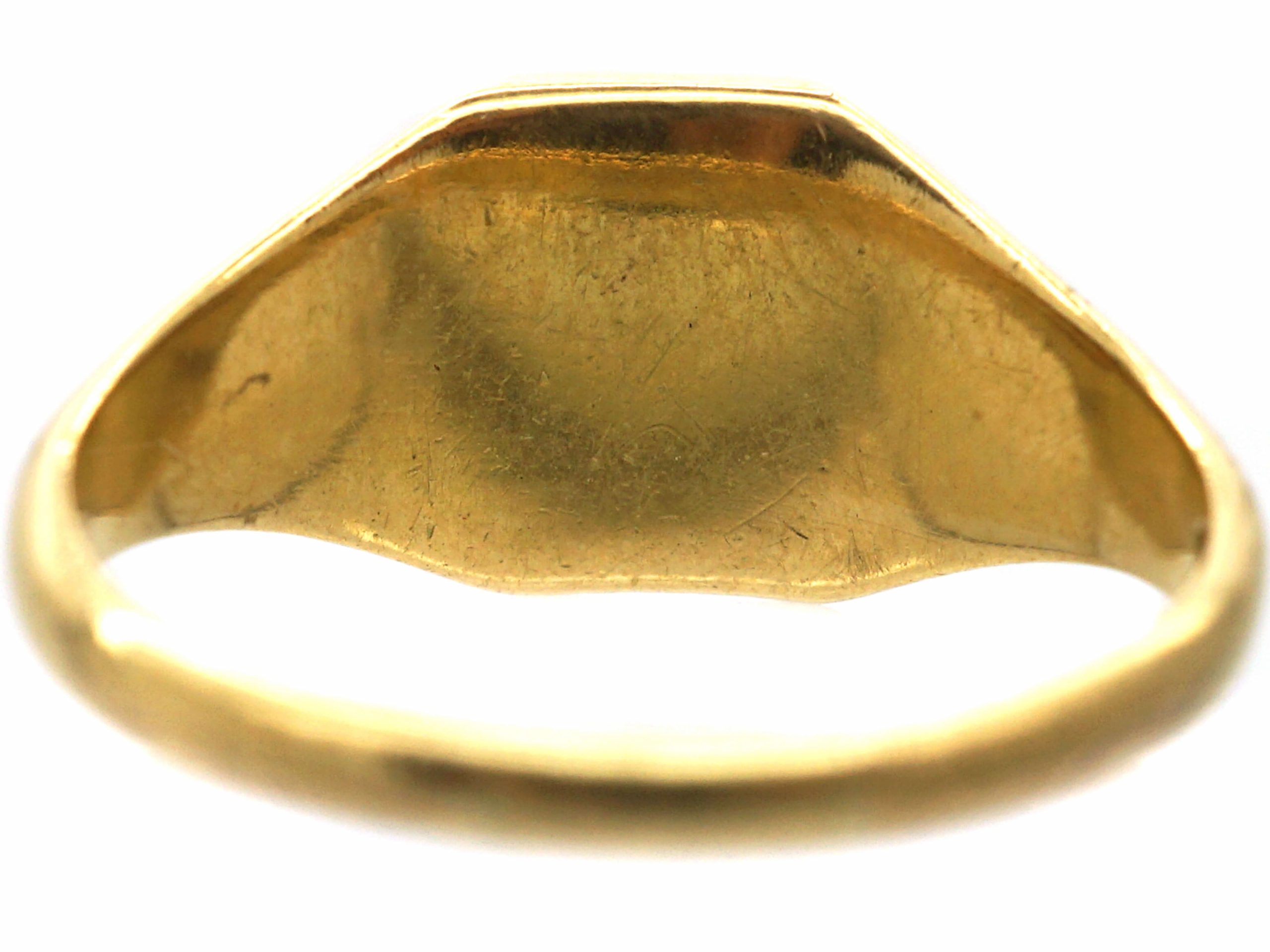 Edwardian 18ct Gold Signet Ring with Intaglio of a Sailing Ship by ...
