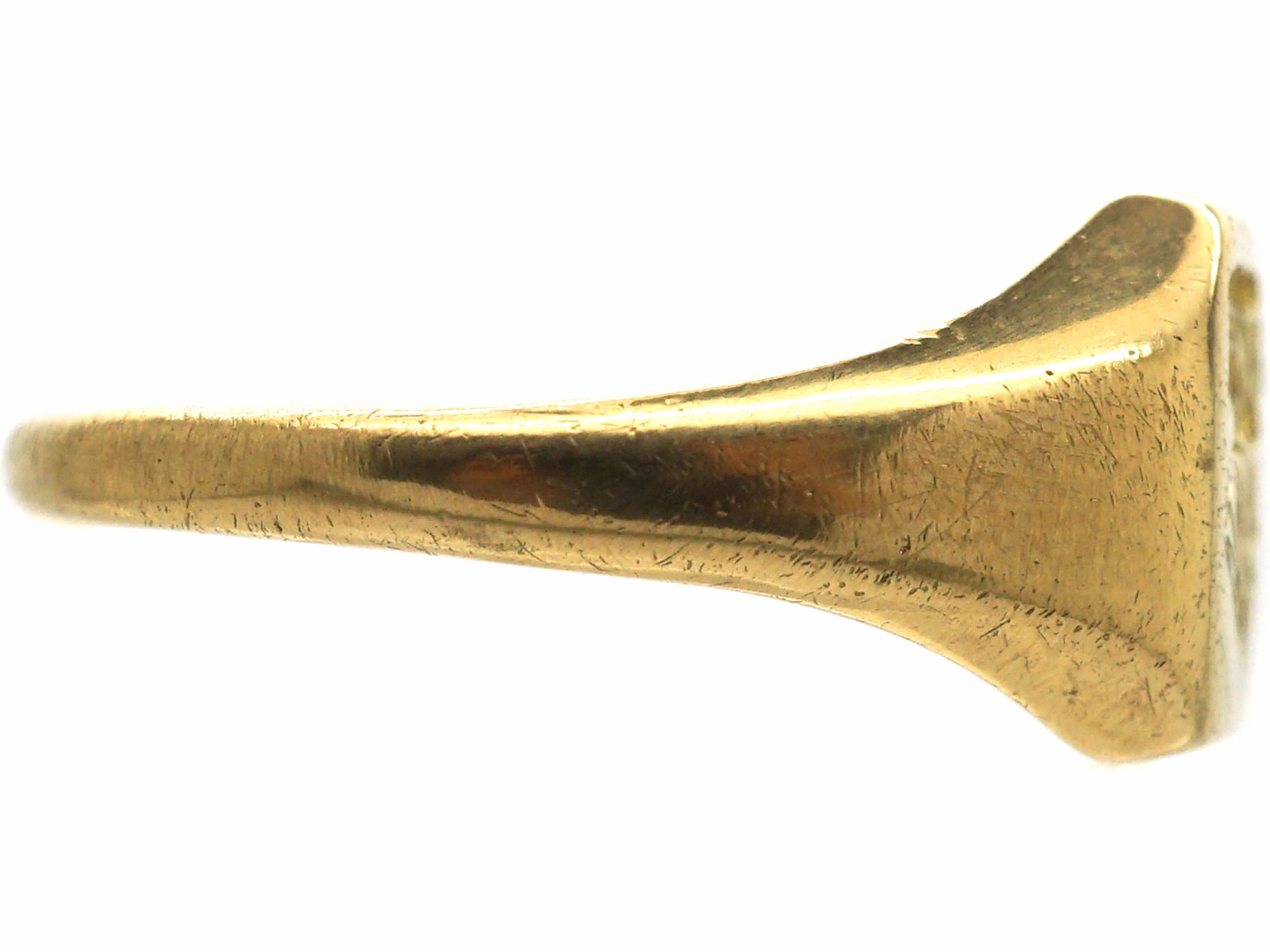 Edwardian 18ct Gold Signet Ring with Intaglio of a Sailing Ship by ...