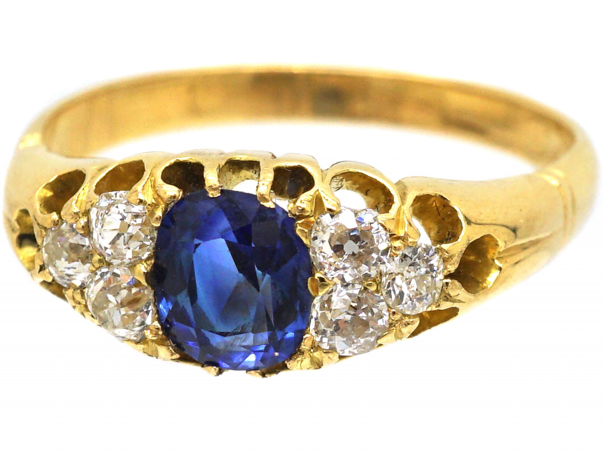 Victorian 18ct Gold, Sapphire & Diamond Ring (358W) | The Antique ...