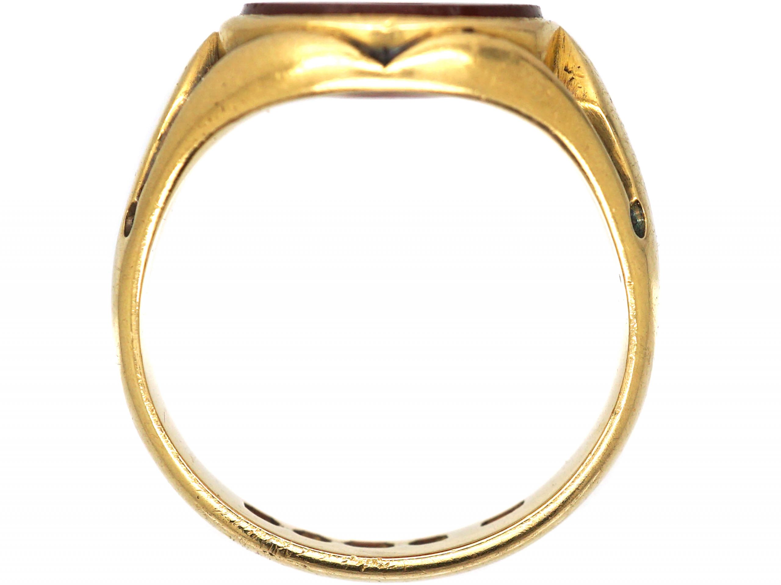 Victorian 18ct Gold Signet Ring set with a Carnelian with Tree Trunk ...