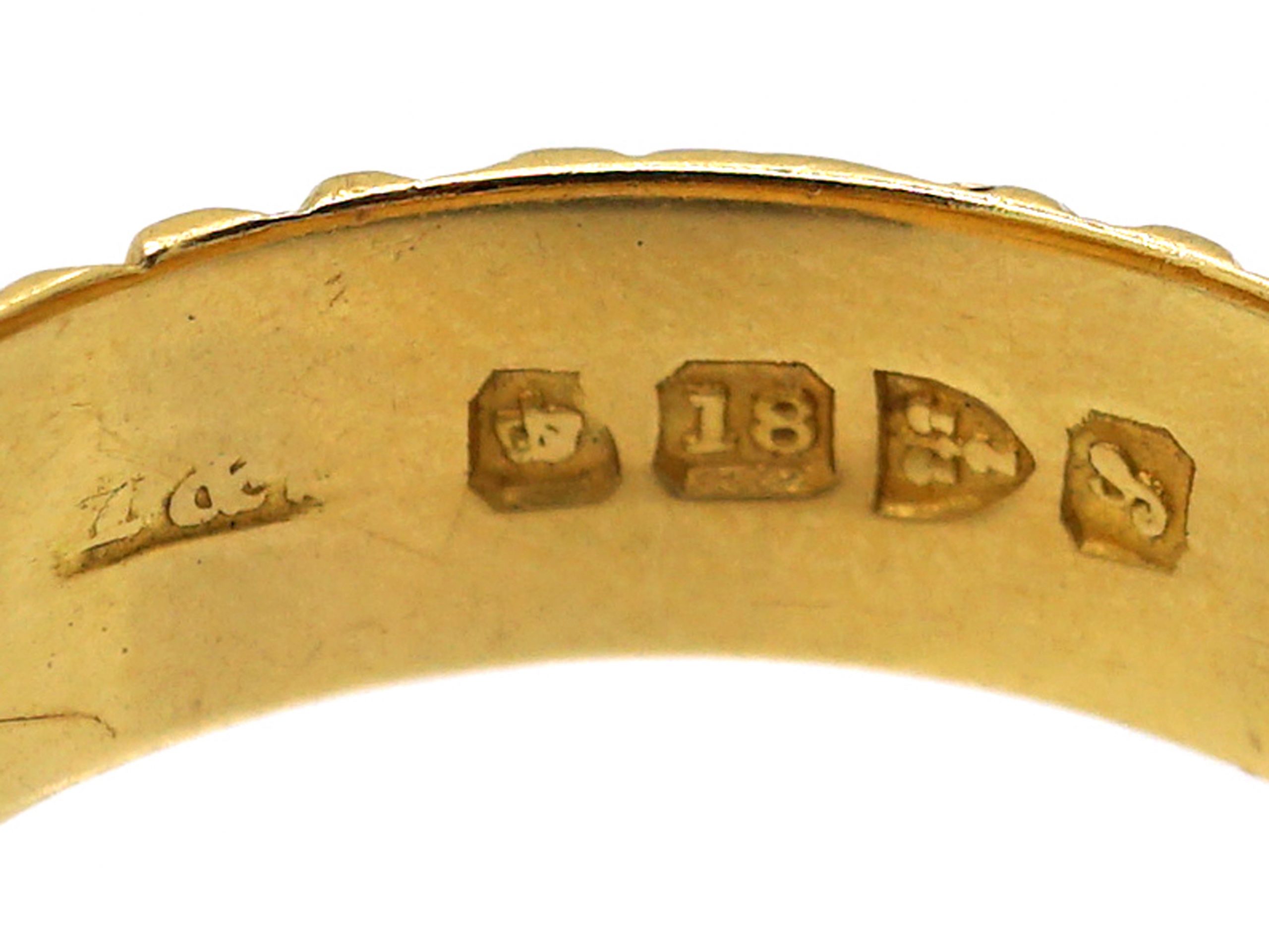 Edwardian 18ct Gold Buckle Ring with Hearts Motif (892U) | The Antique ...