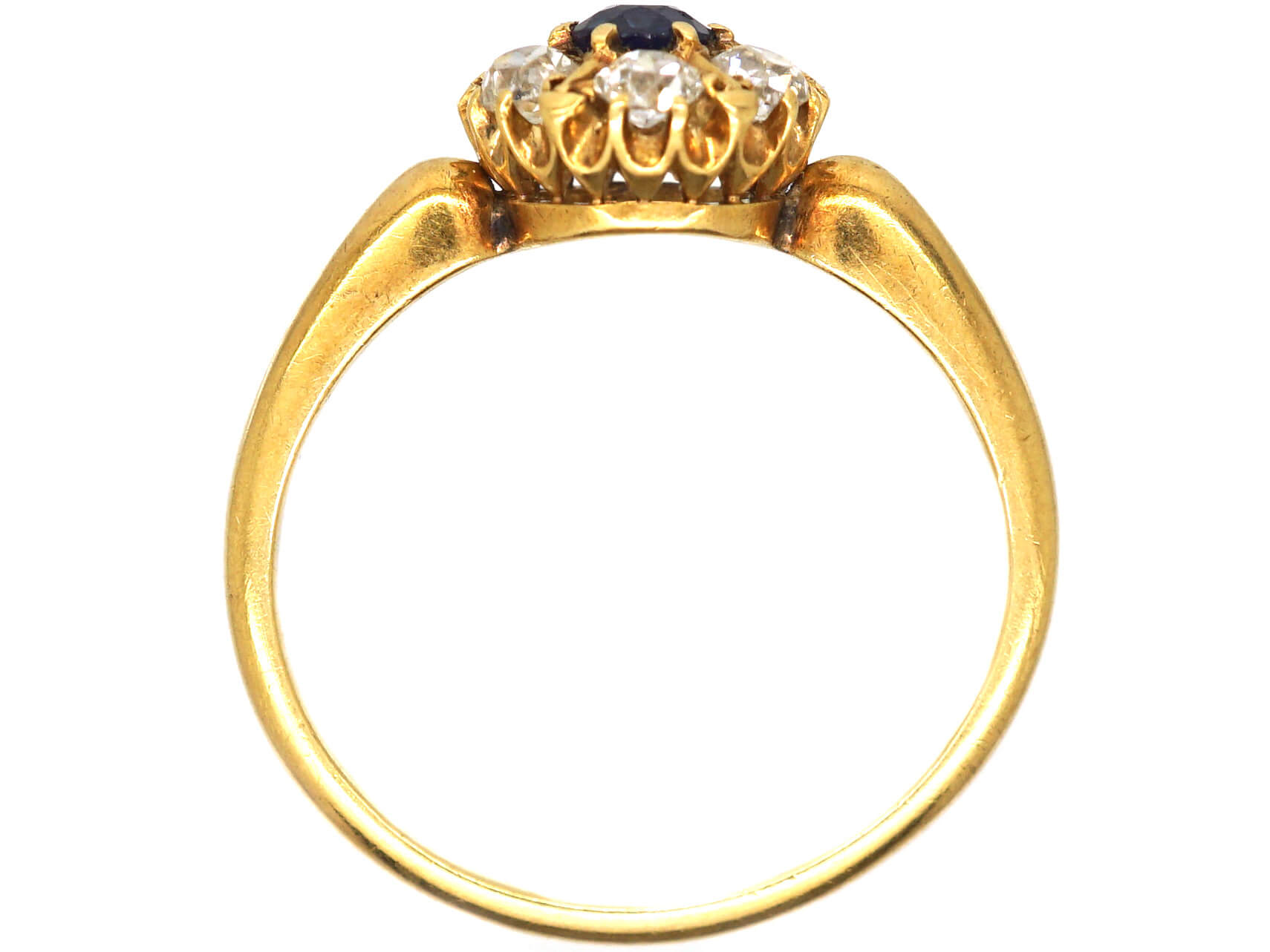 Edwardian 18ct Gold, Sapphire & Diamond Cluster Ring (370W) | The ...
