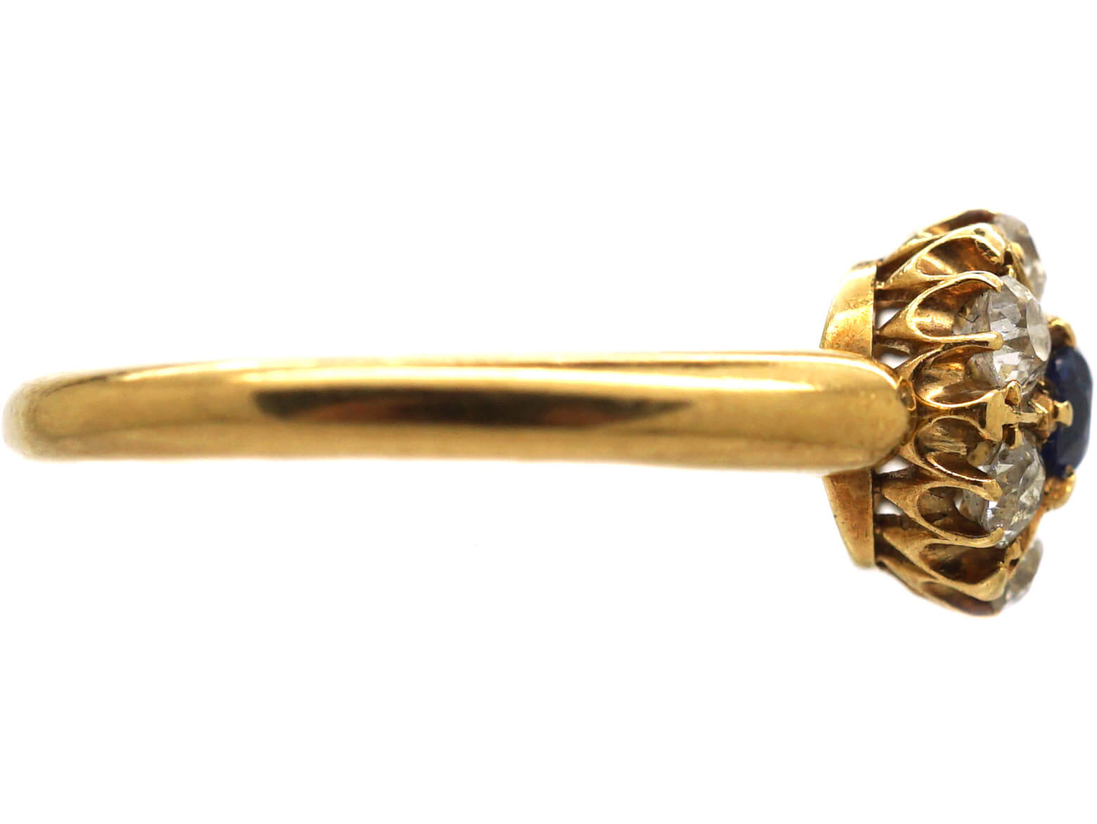 Edwardian 18ct Gold, Sapphire & Diamond Cluster Ring (370W) | The ...