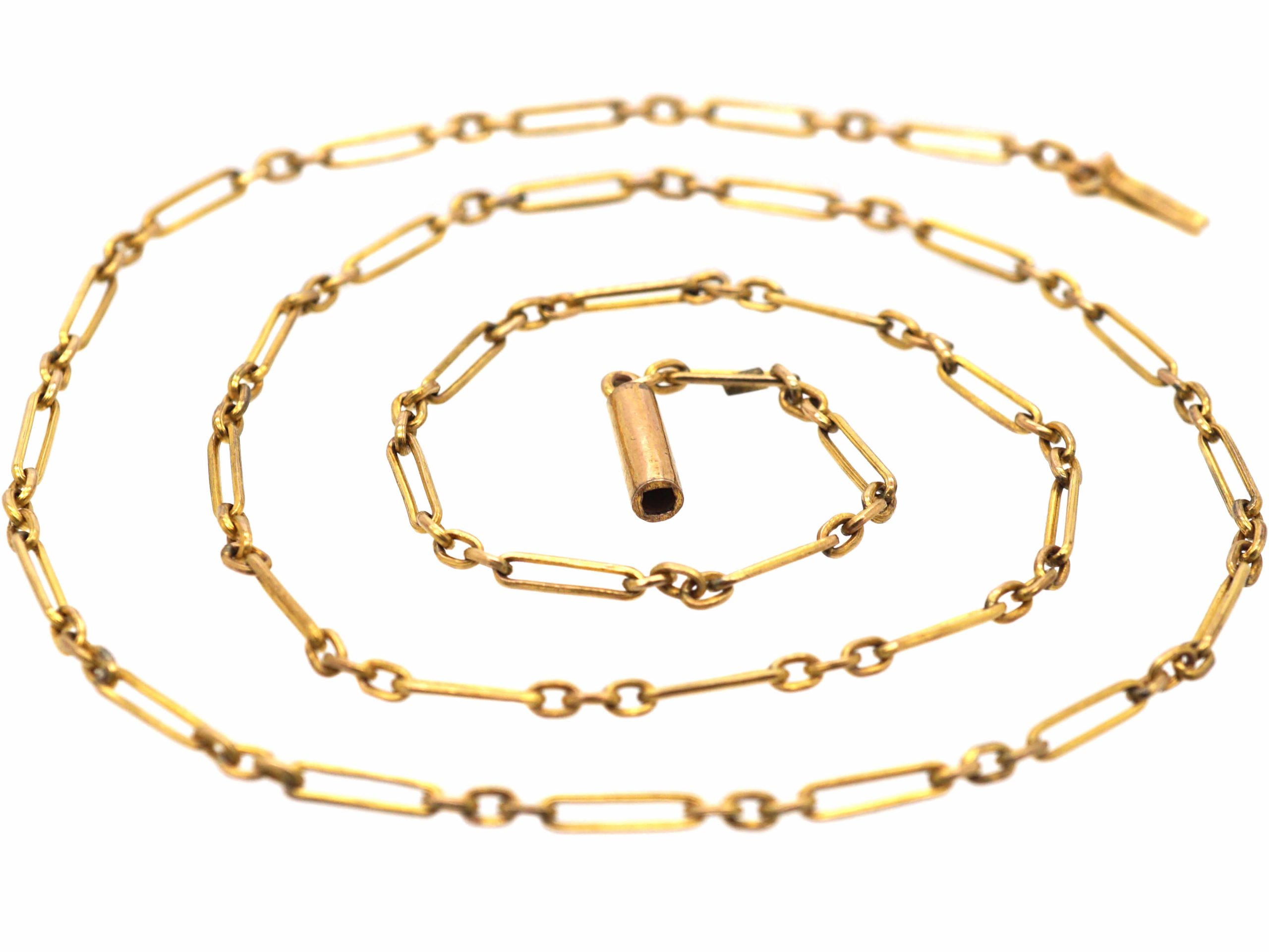 Edwardian 9ct Gold Fetter Link Chain (656T) | The Antique Jewellery Company
