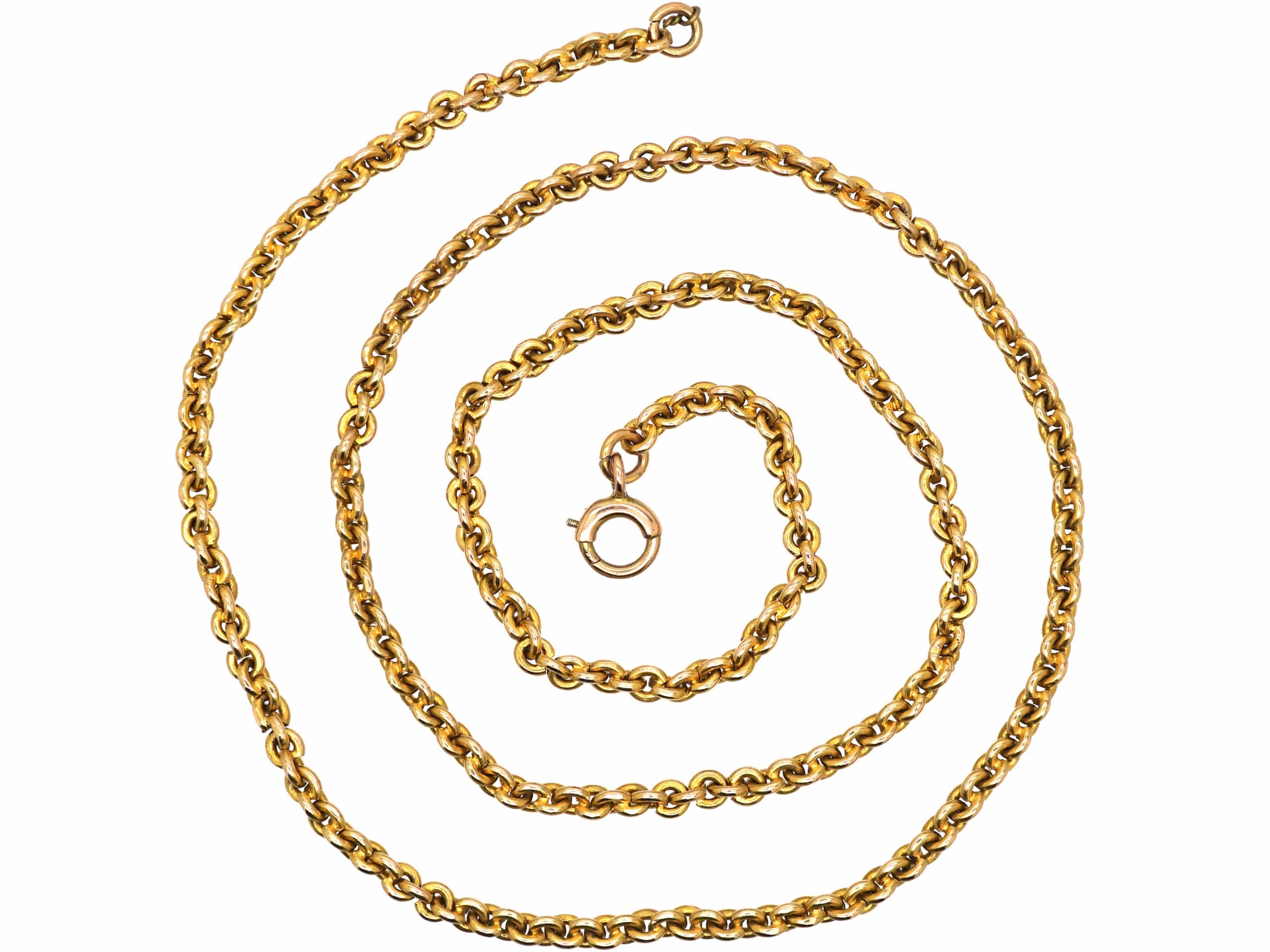 Edwardian 18ct Gold Trace Link Chain (129T) | The Antique Jewellery Company