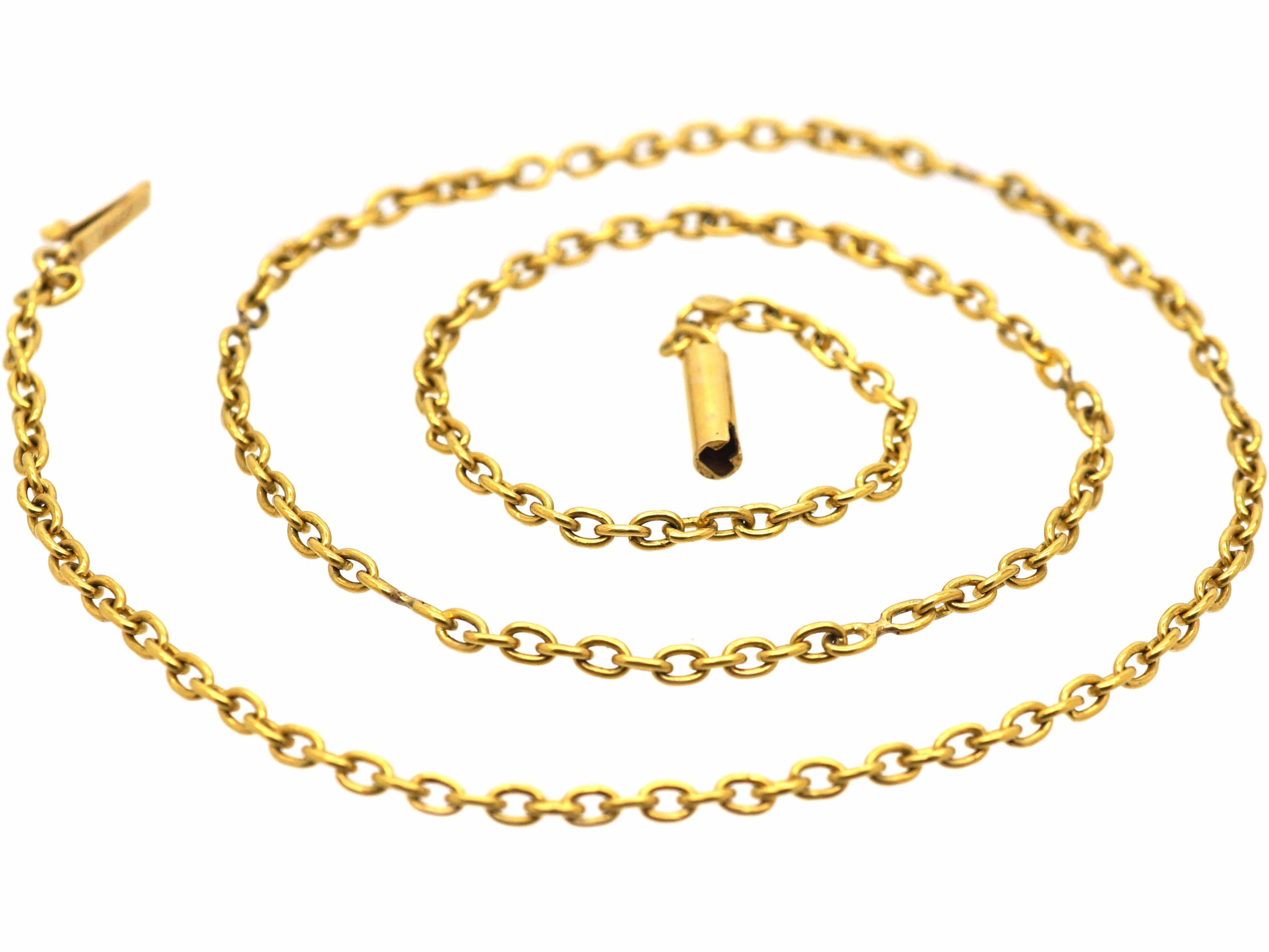 Edwardian 15ct Gold Trace Link Chain (730T) | The Antique Jewellery Company