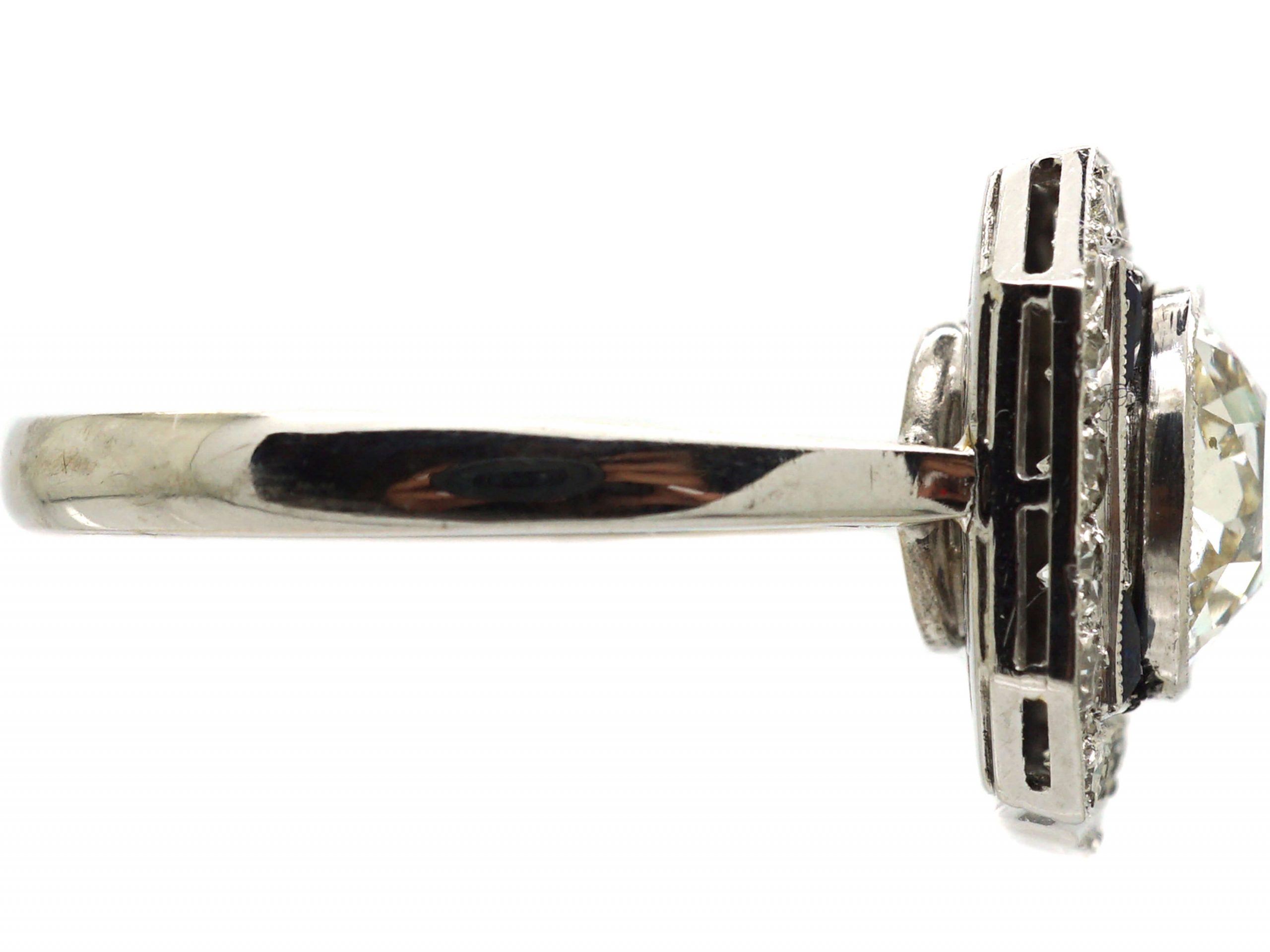 Mid 20th Century 18ct White Gold & Platinum, Octagonal Ring set with a ...