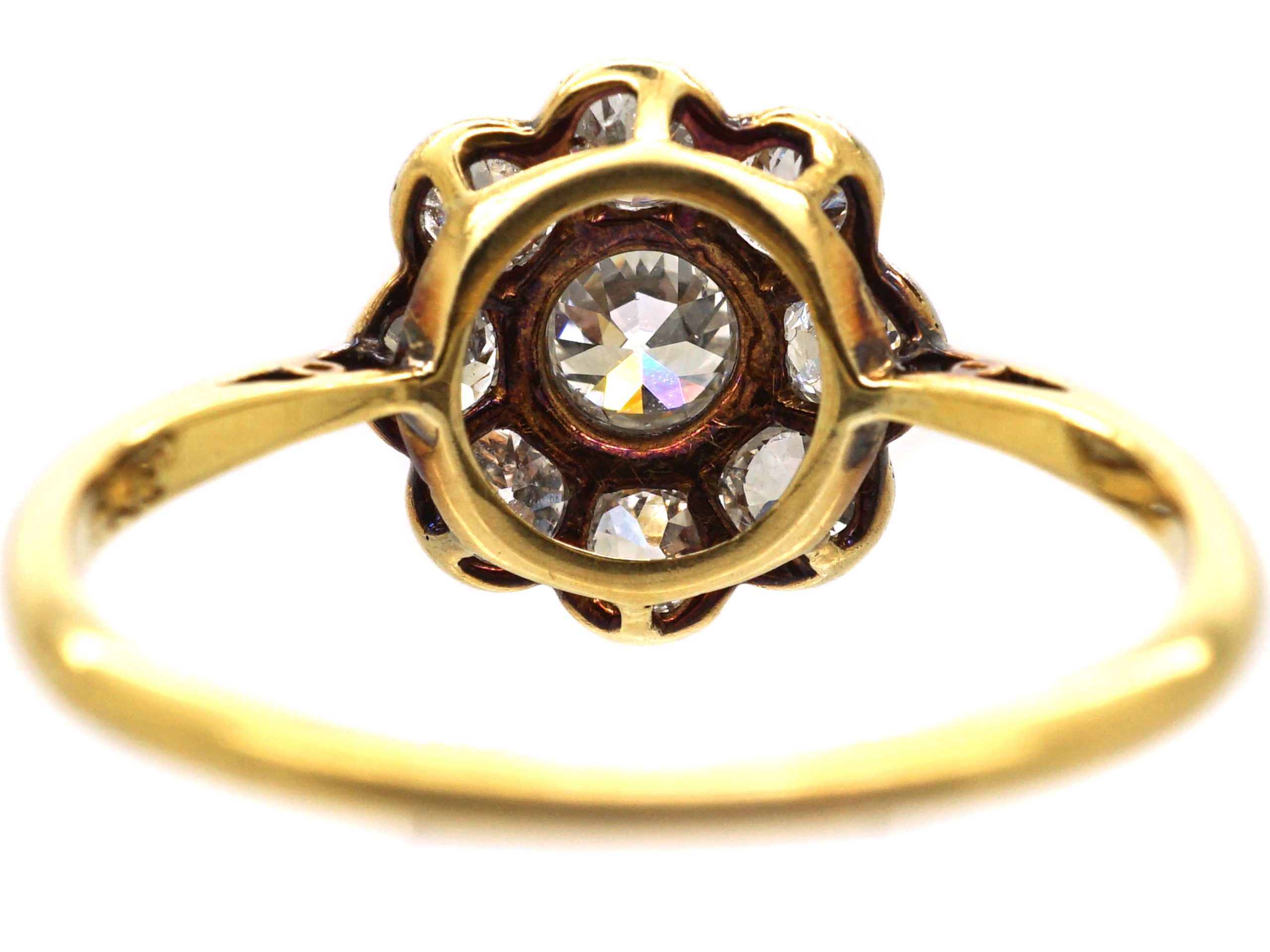 Edwardian 18ct Gold & Platinum, Diamond Daisy Cluster Ring (501W) | The ...