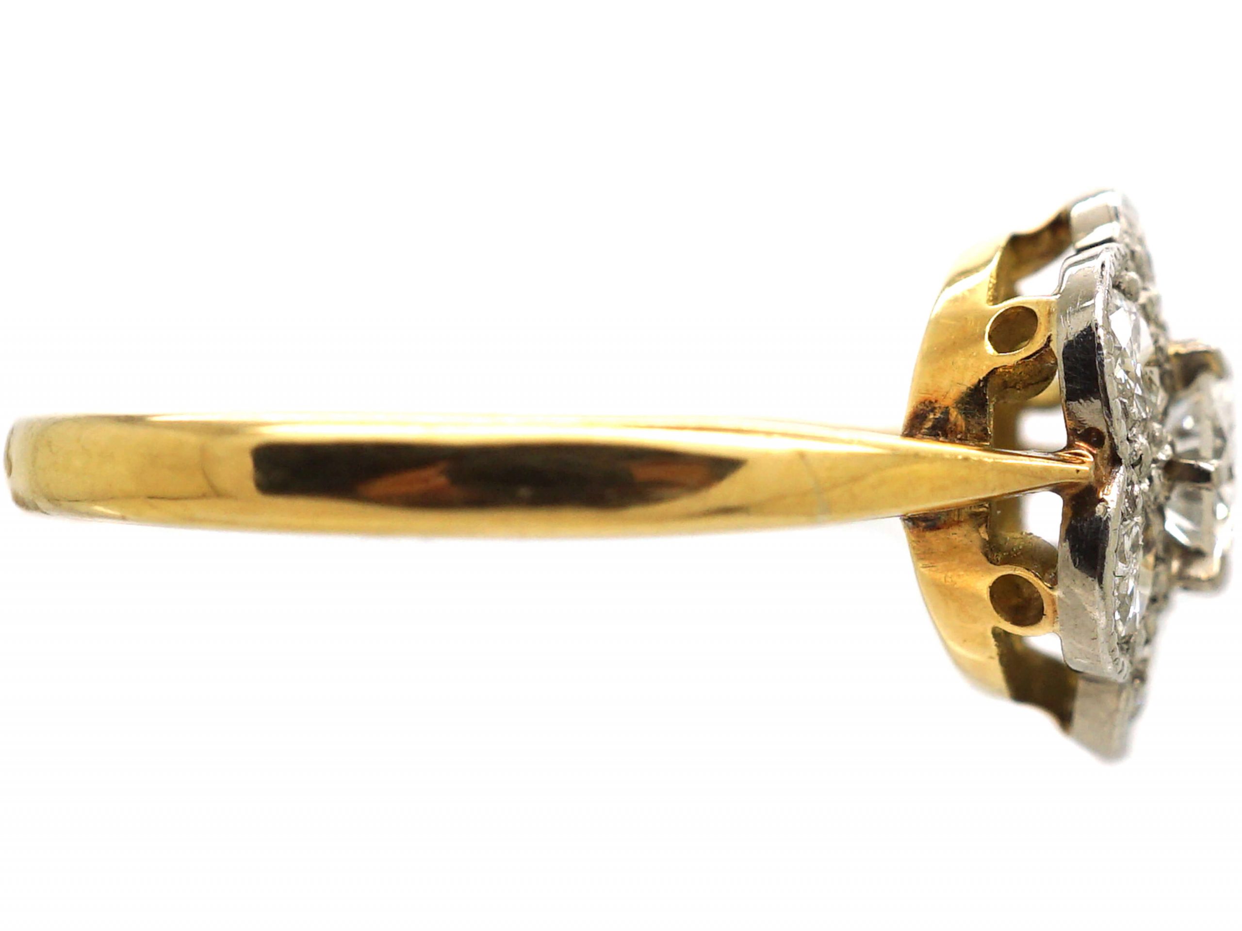 Edwardian 18ct Gold & Platinum, Diamond Daisy Cluster Ring (432W) | The ...