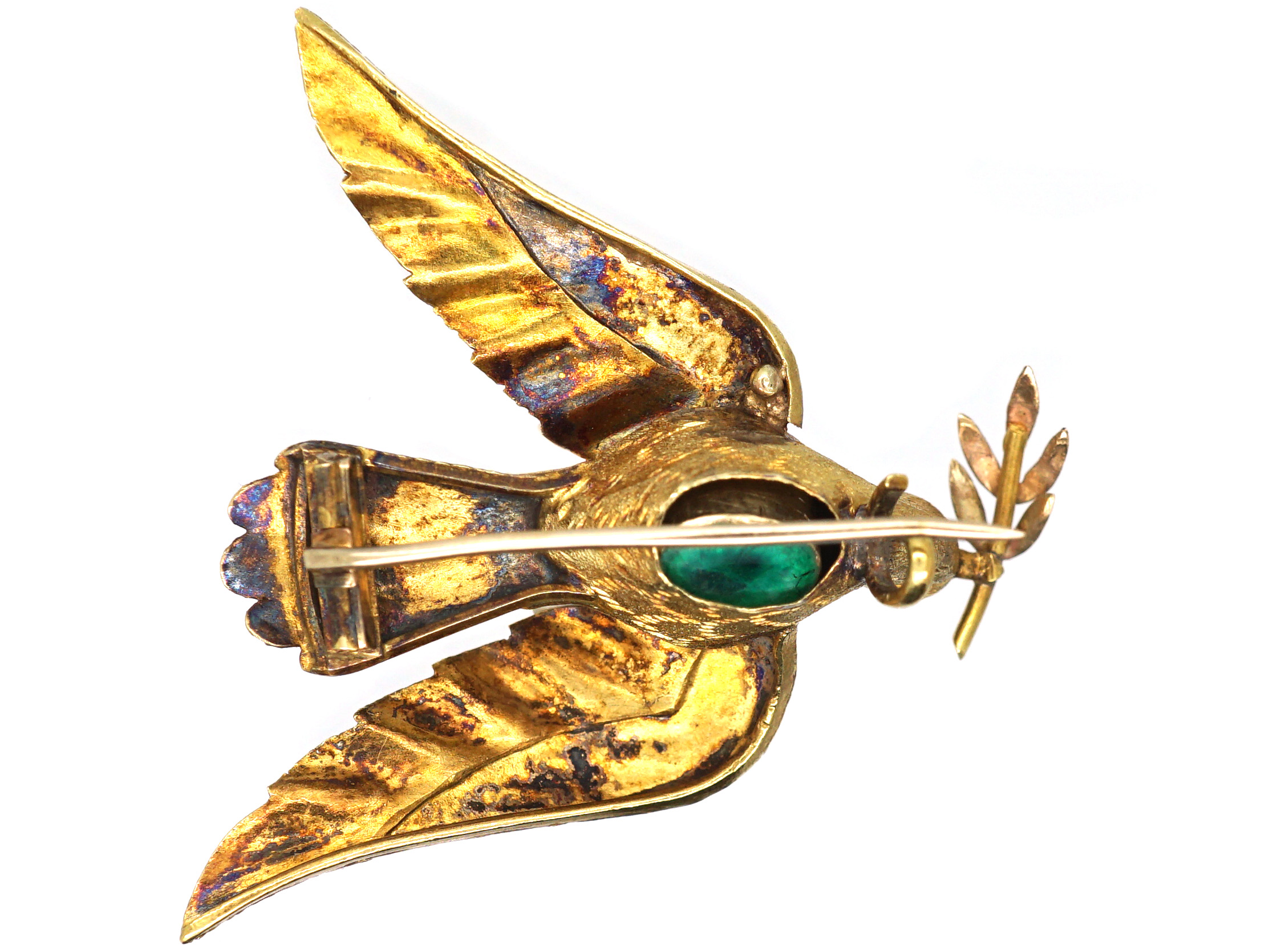 Regency 15ct Two Colour Gold Dove of Peace Brooch (476W) | The Antique ...