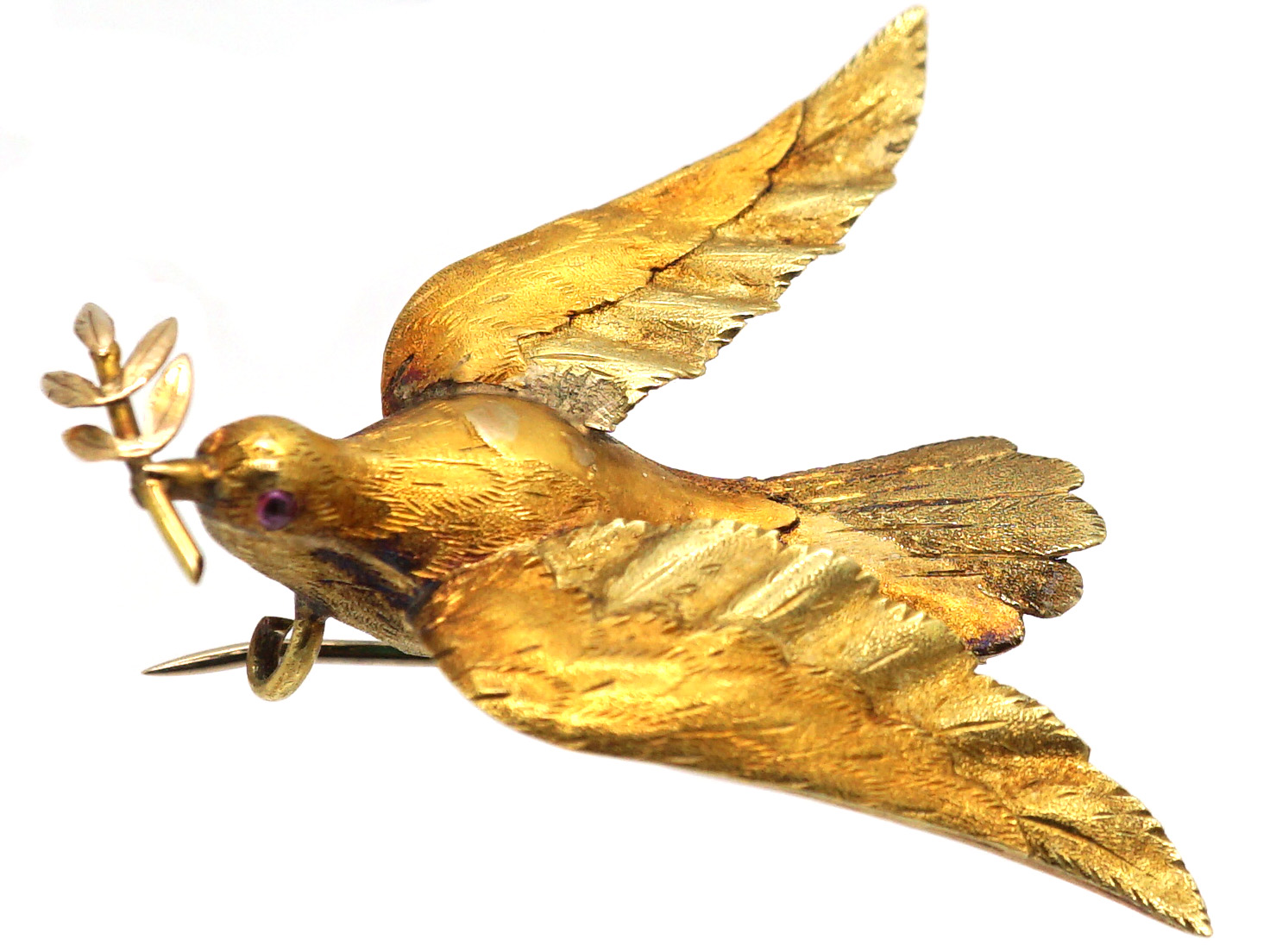 Regency 15ct Two Colour Gold Dove of Peace Brooch (476W) | The Antique ...
