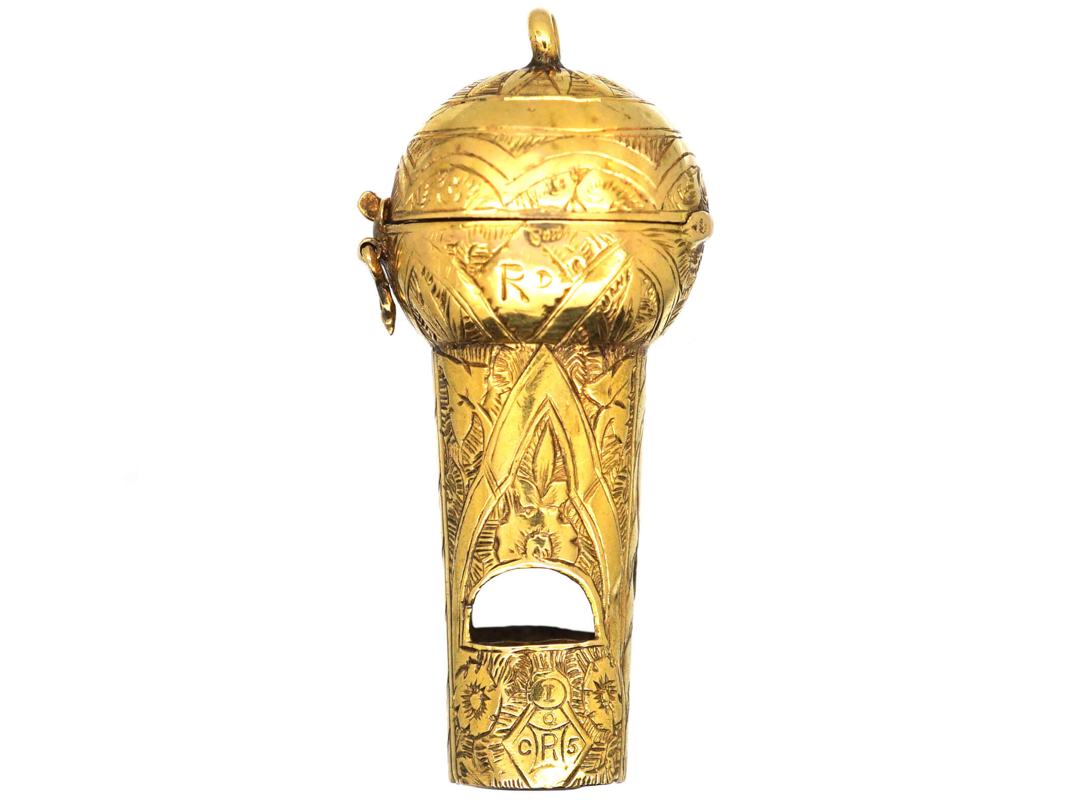 Victorian 15ct Gold Whistle with Hidden Locket (961U) | The Antique ...