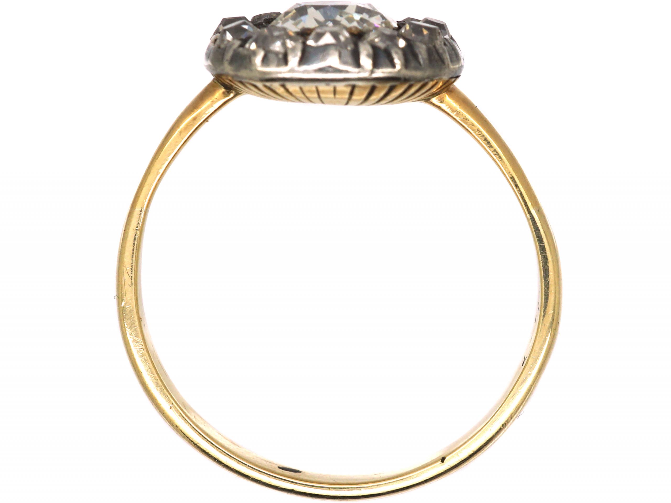 Georgian 18ct Gold & Silver, Diamond Cluster Ring (634W) | The Antique ...