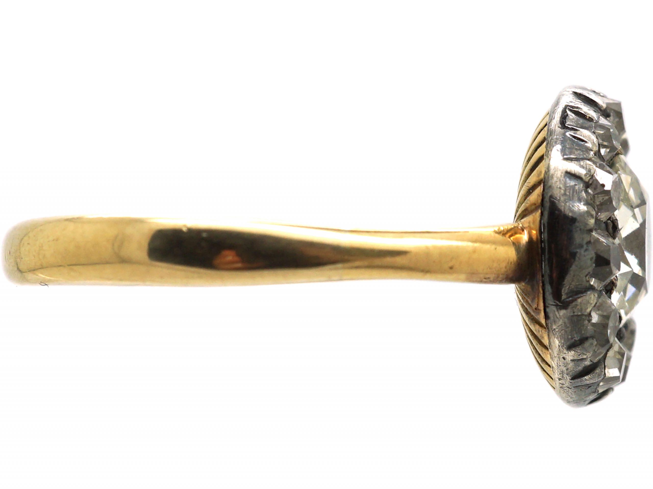 Georgian 18ct Gold & Silver, Diamond Cluster Ring (634W) | The Antique ...