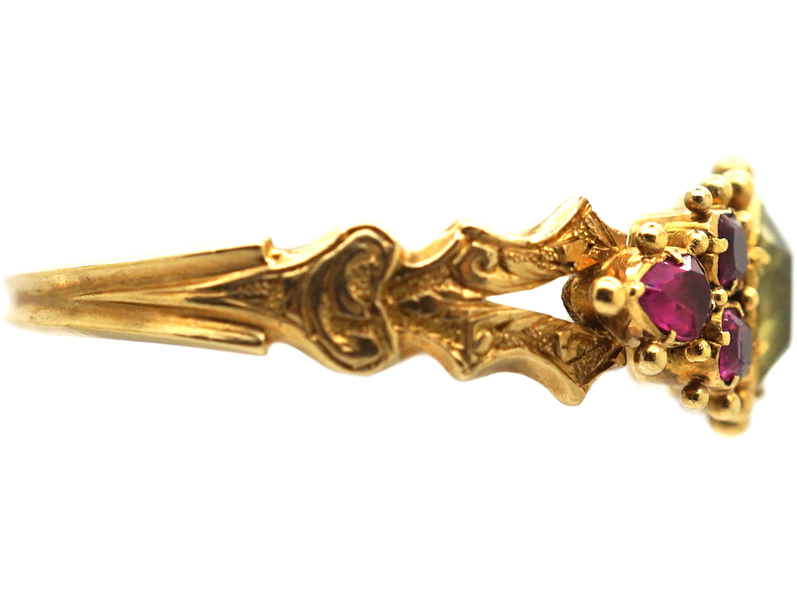 Regency 15ct Gold, Chrysolite & Ruby Ring (655W) | The Antique ...