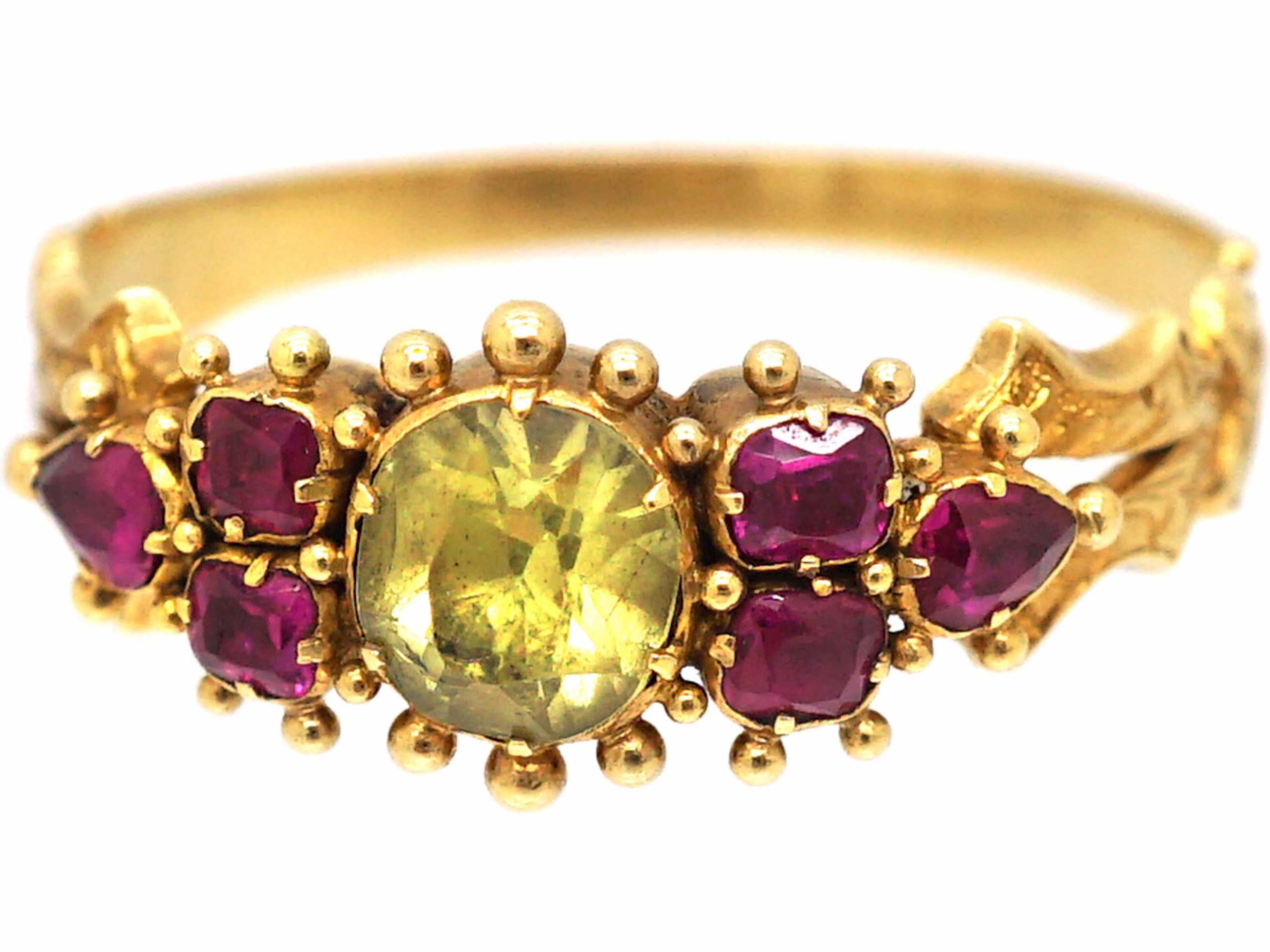 Regency 15ct Gold, Chrysolite & Ruby Ring (655W) | The Antique ...