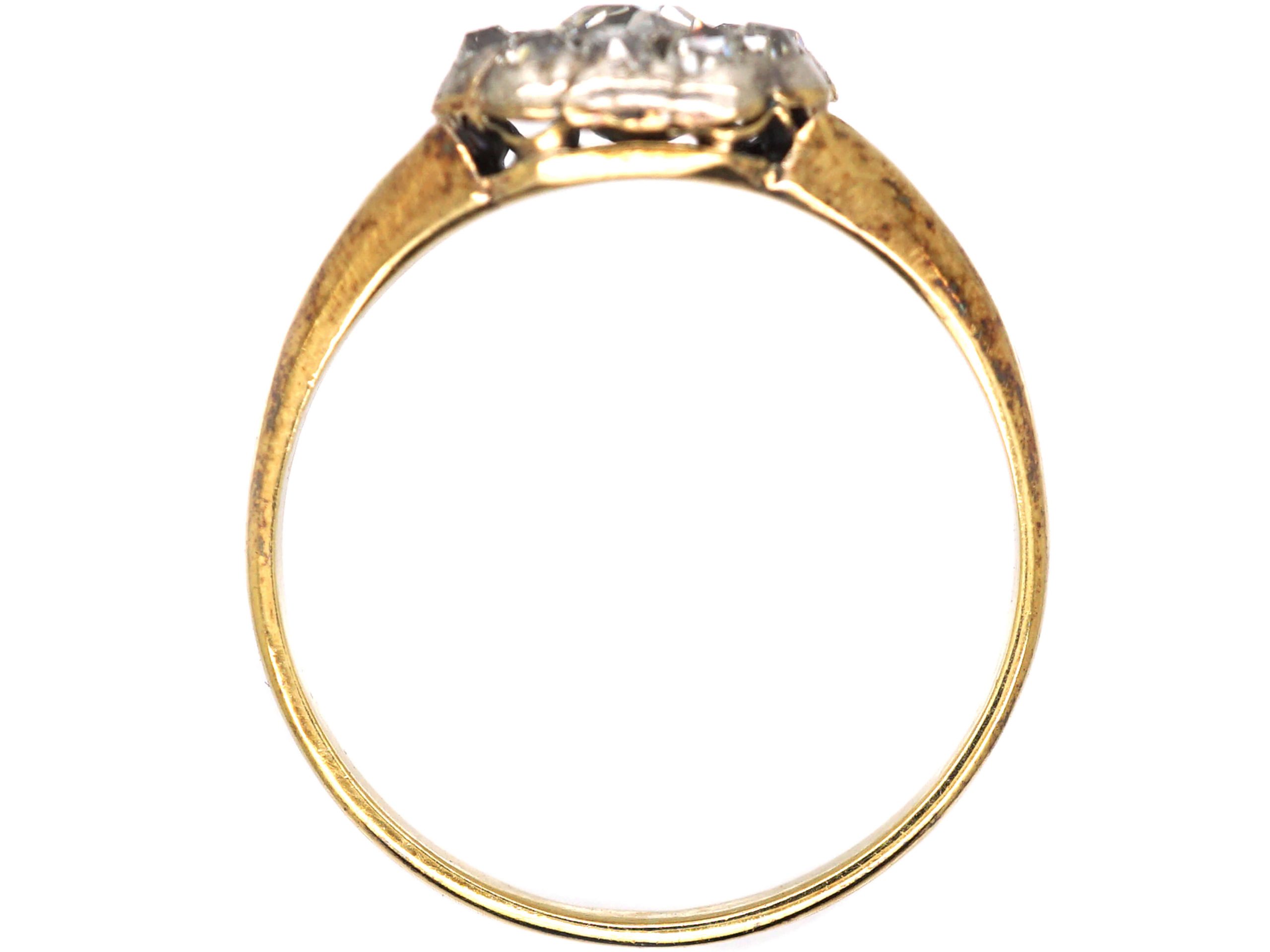 Georgian 18ct Gold & Silver, Diamond Cluster Ring (689W) | The Antique ...