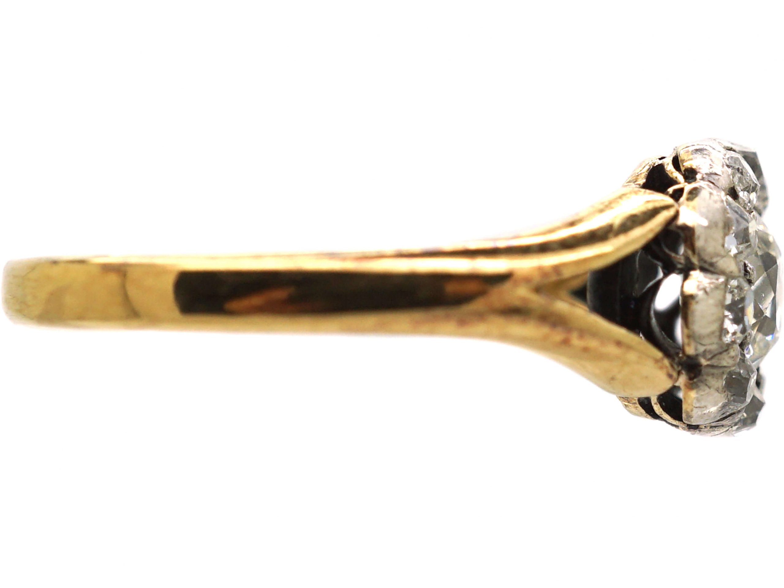 Georgian 18ct Gold & Silver, Diamond Cluster Ring (689W) | The Antique ...