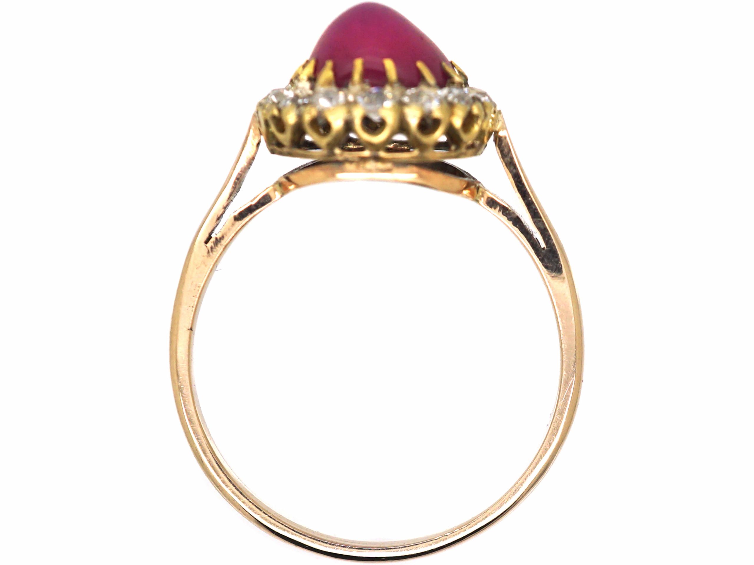 Edwardian 18ct Gold, Star Ruby & Diamond Cluster Ring (733W) | The ...