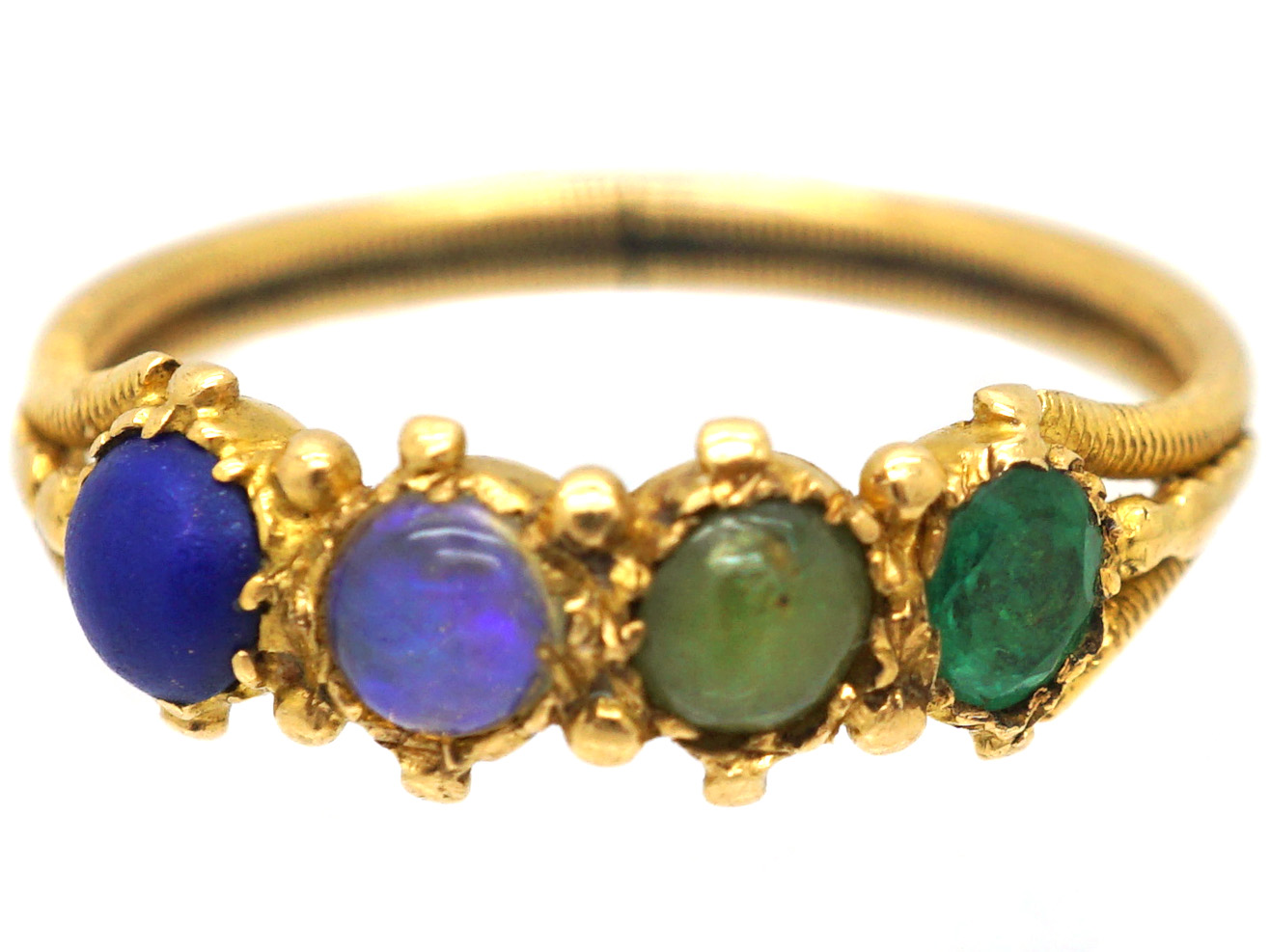 Georgian 15ct Gold Acrostic Ring that Spells Love (678W) | The Antique ...