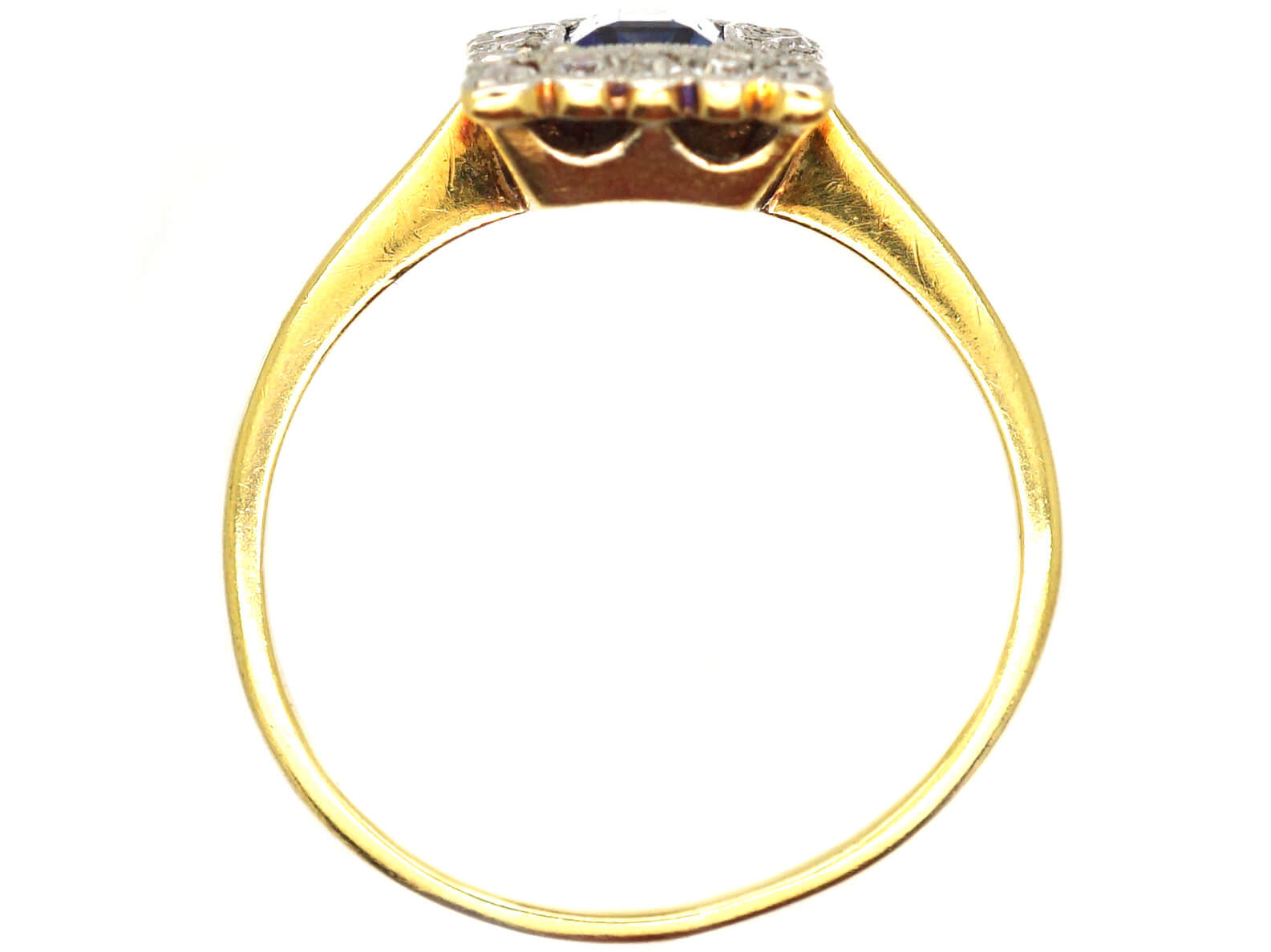 Early 20th Century 18ct Gold & Platinum, Sapphire & Diamond Rectangular ...