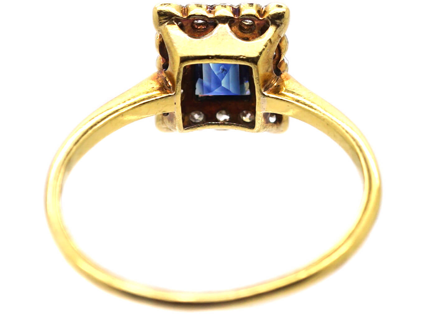Early 20th Century 18ct Gold & Platinum, Sapphire & Diamond Rectangular ...