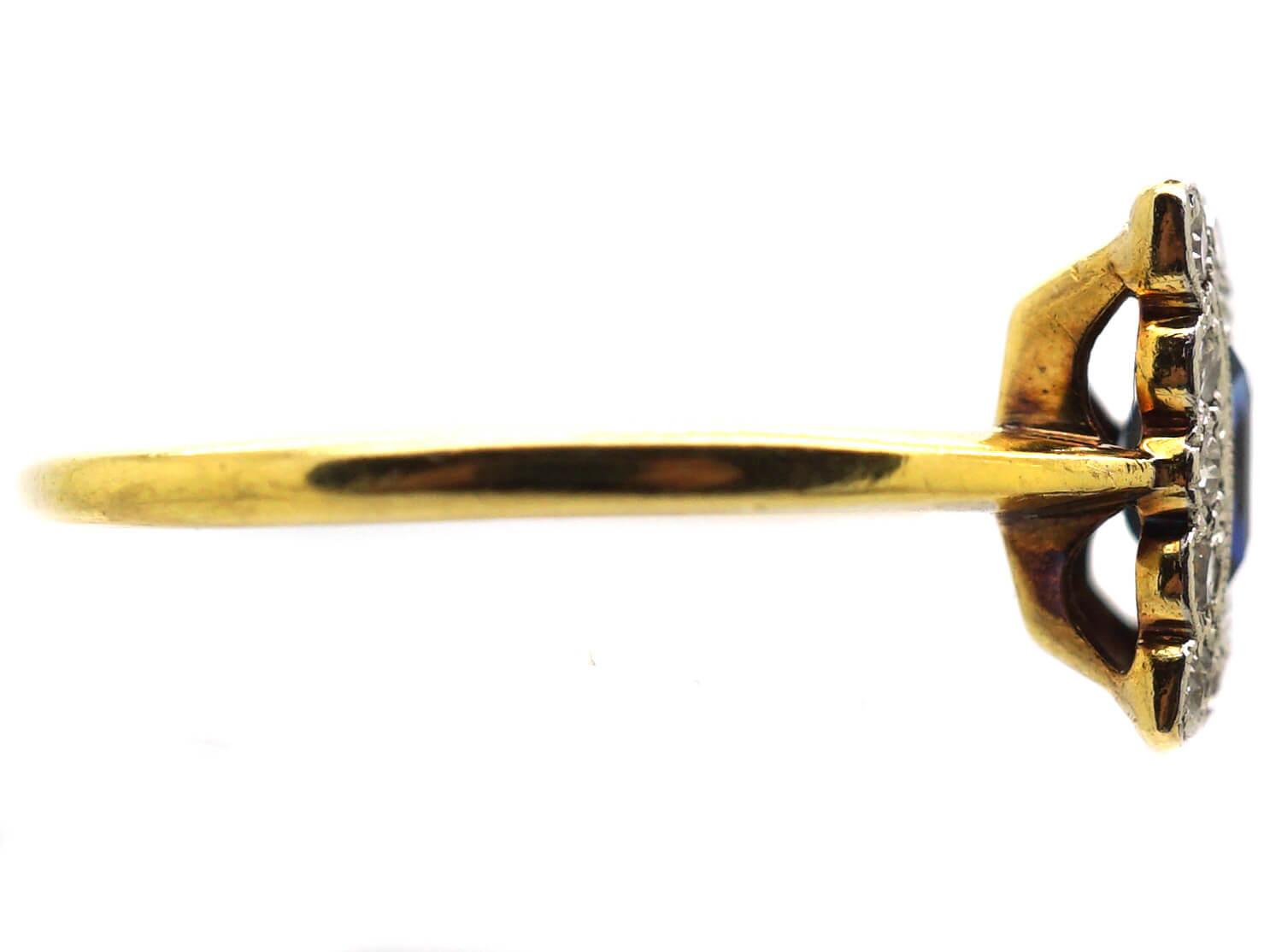 Early 20th Century 18ct Gold & Platinum, Sapphire & Diamond Rectangular ...