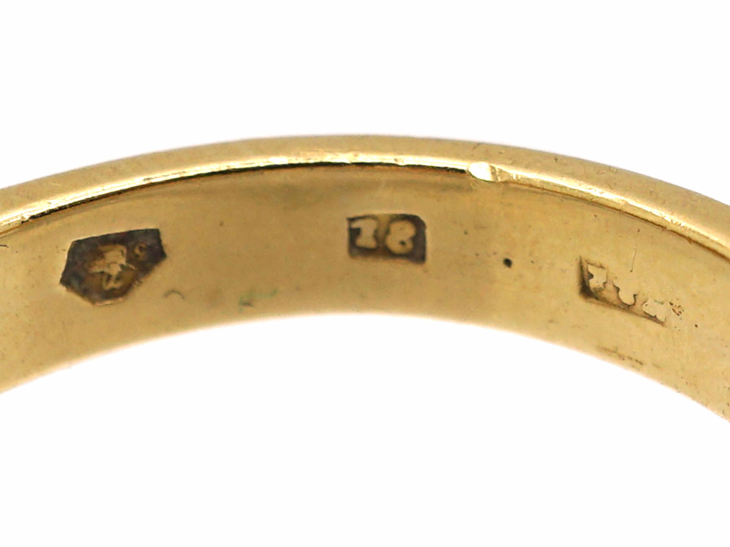 Early 20th Century 18ct Gold Ring set with Turquoise, Rose Diamonds ...