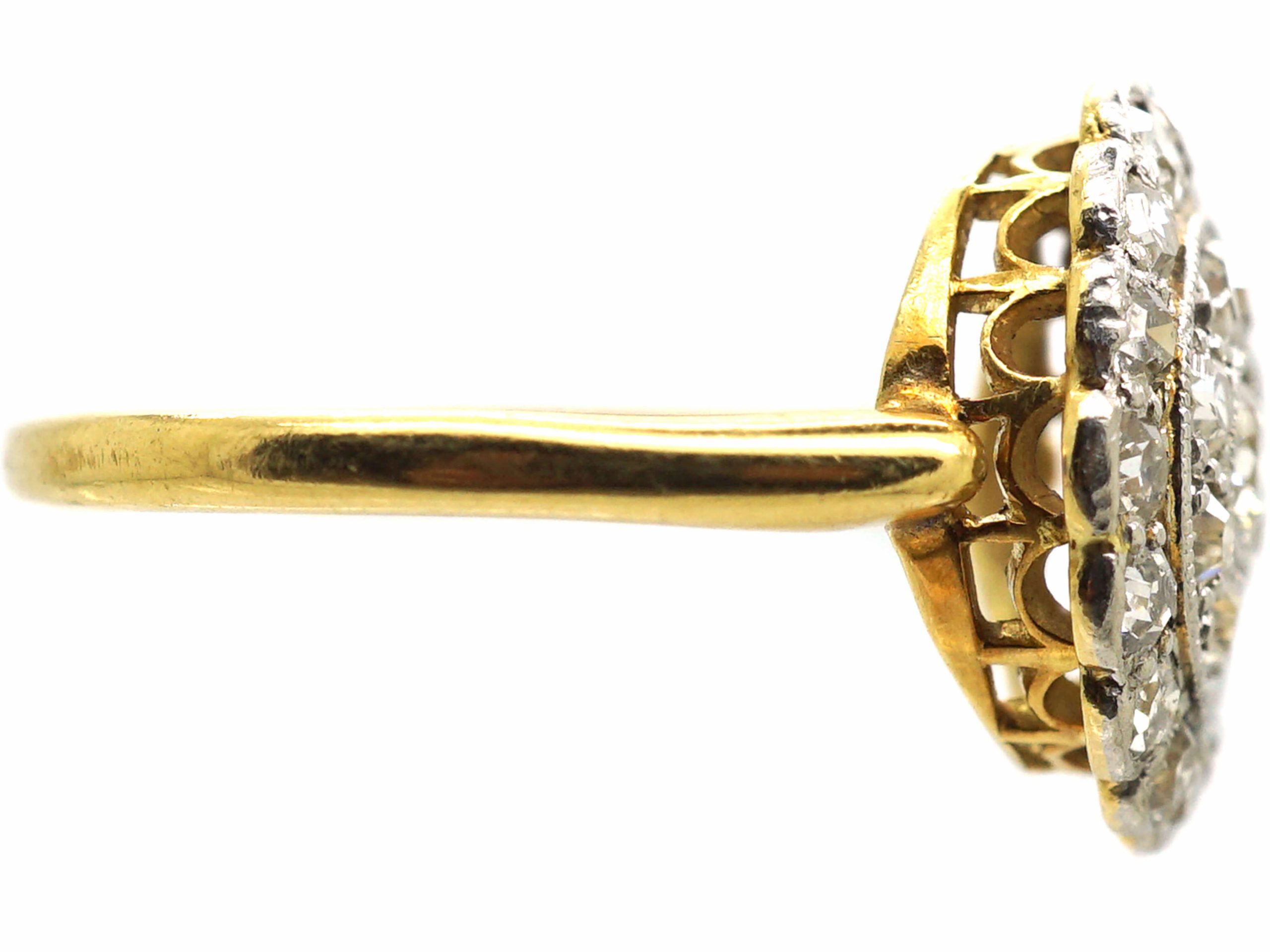 Edwardian 18ct Gold & Platinum, Diamond Cluster Target Ring (577W ...