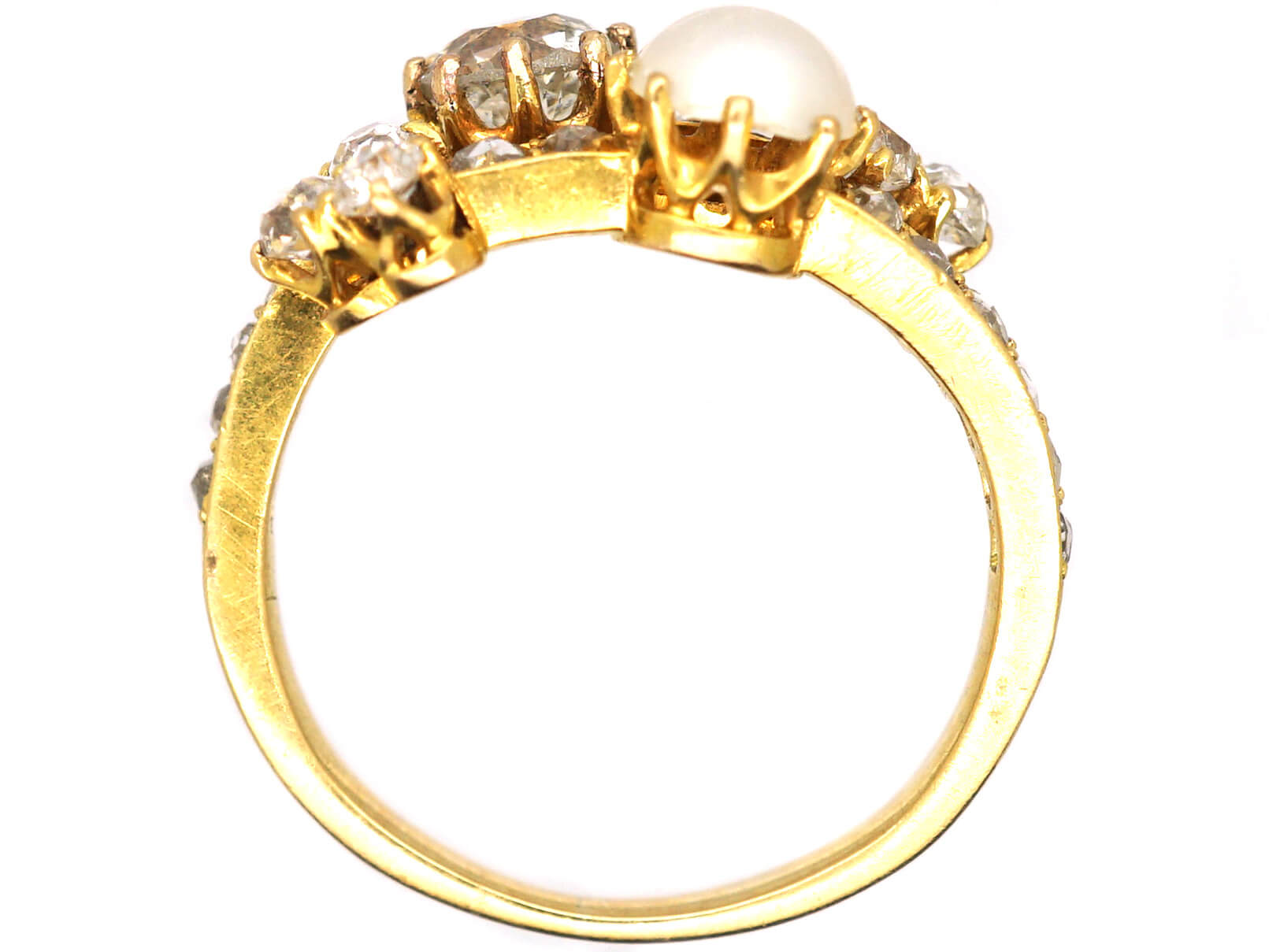 Edwardian 18ct Gold Arrows to Your Heart Ring set with Diamonds & a ...