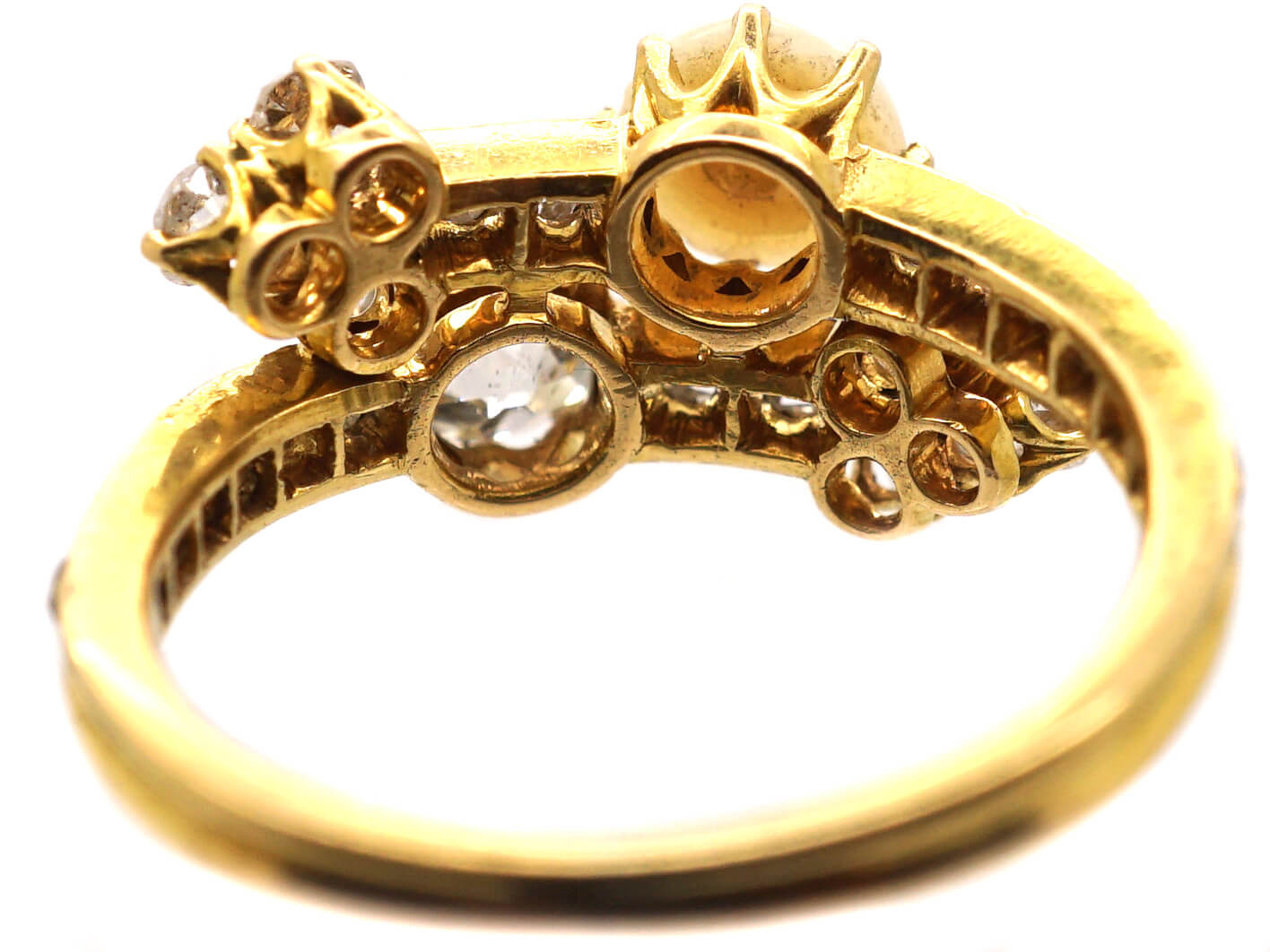 Edwardian 18ct Gold Arrows to Your Heart Ring set with Diamonds & a ...