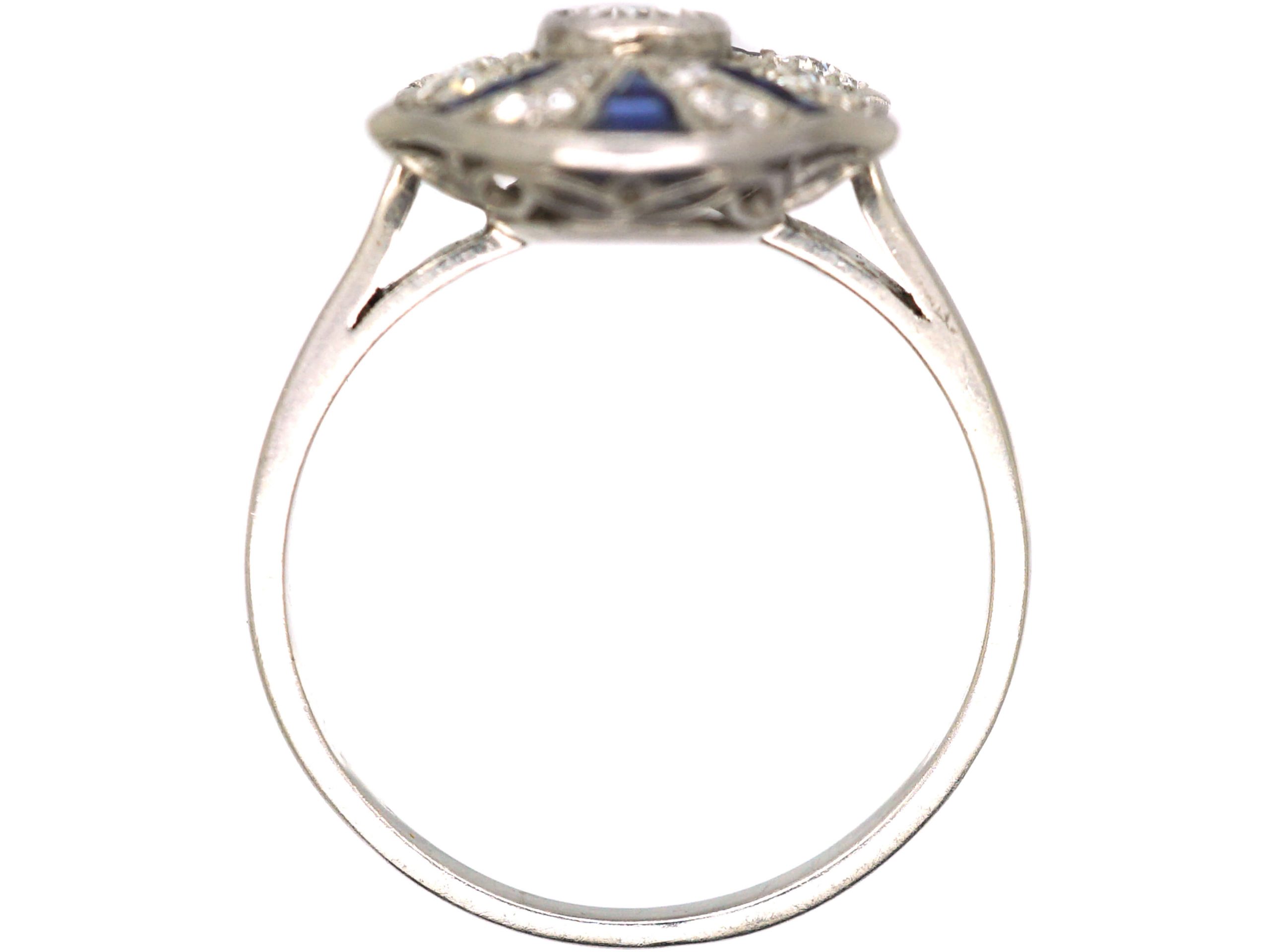 Art Deco Platinum, Sapphire & Diamond Sun Ray Ring (797W) | The Antique ...