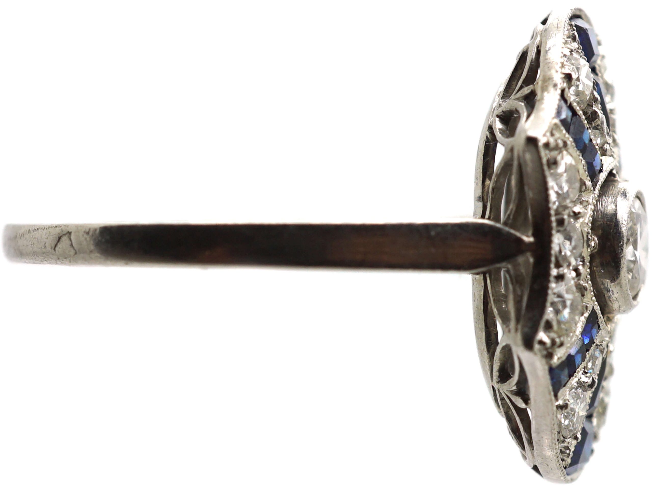 Art Deco Platinum, Sapphire & Diamond Sun Ray Ring (797W) | The Antique ...