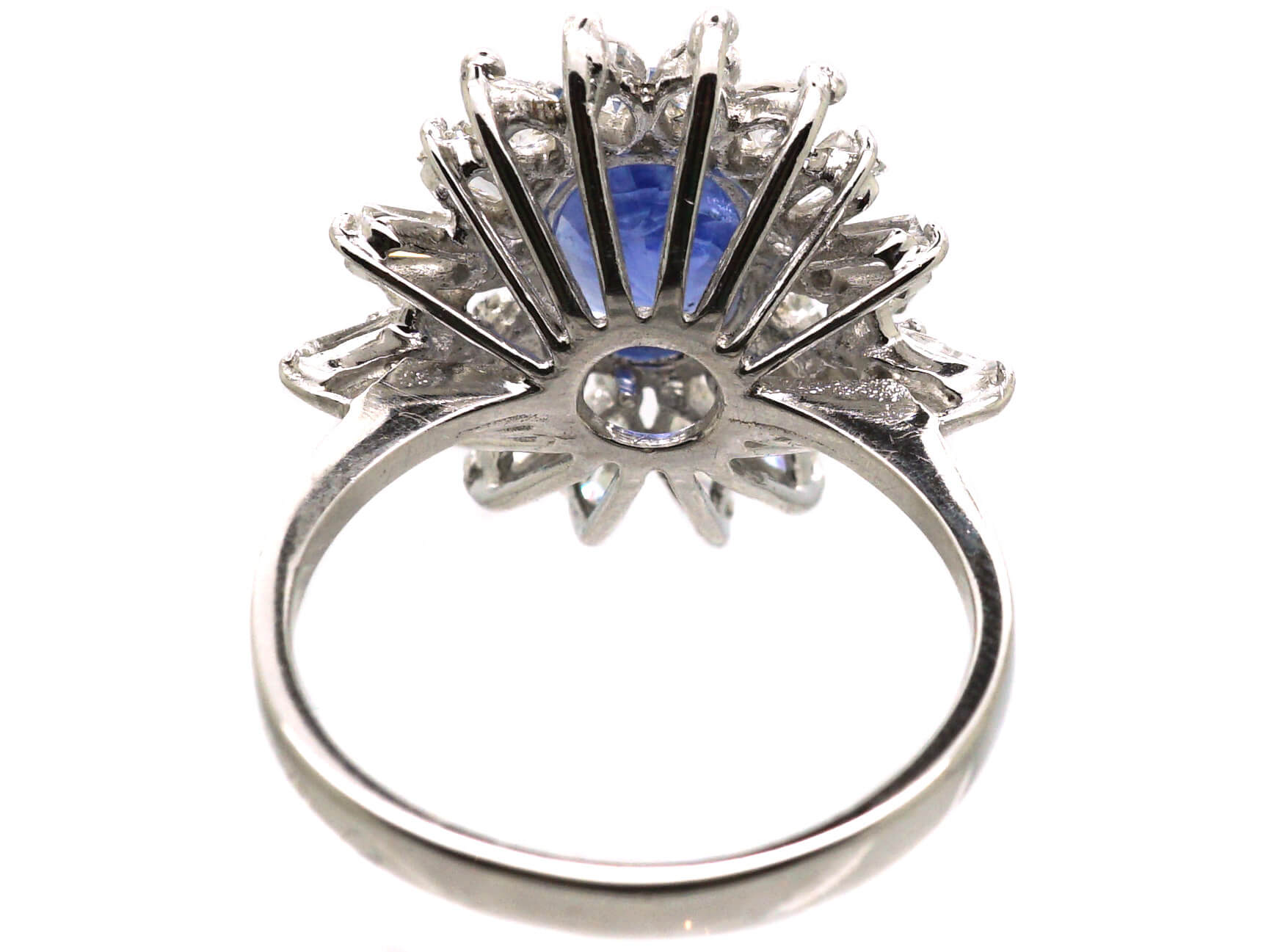 Mid 20th Century 18ct White Gold Ballerina Ring set with a Sapphire ...