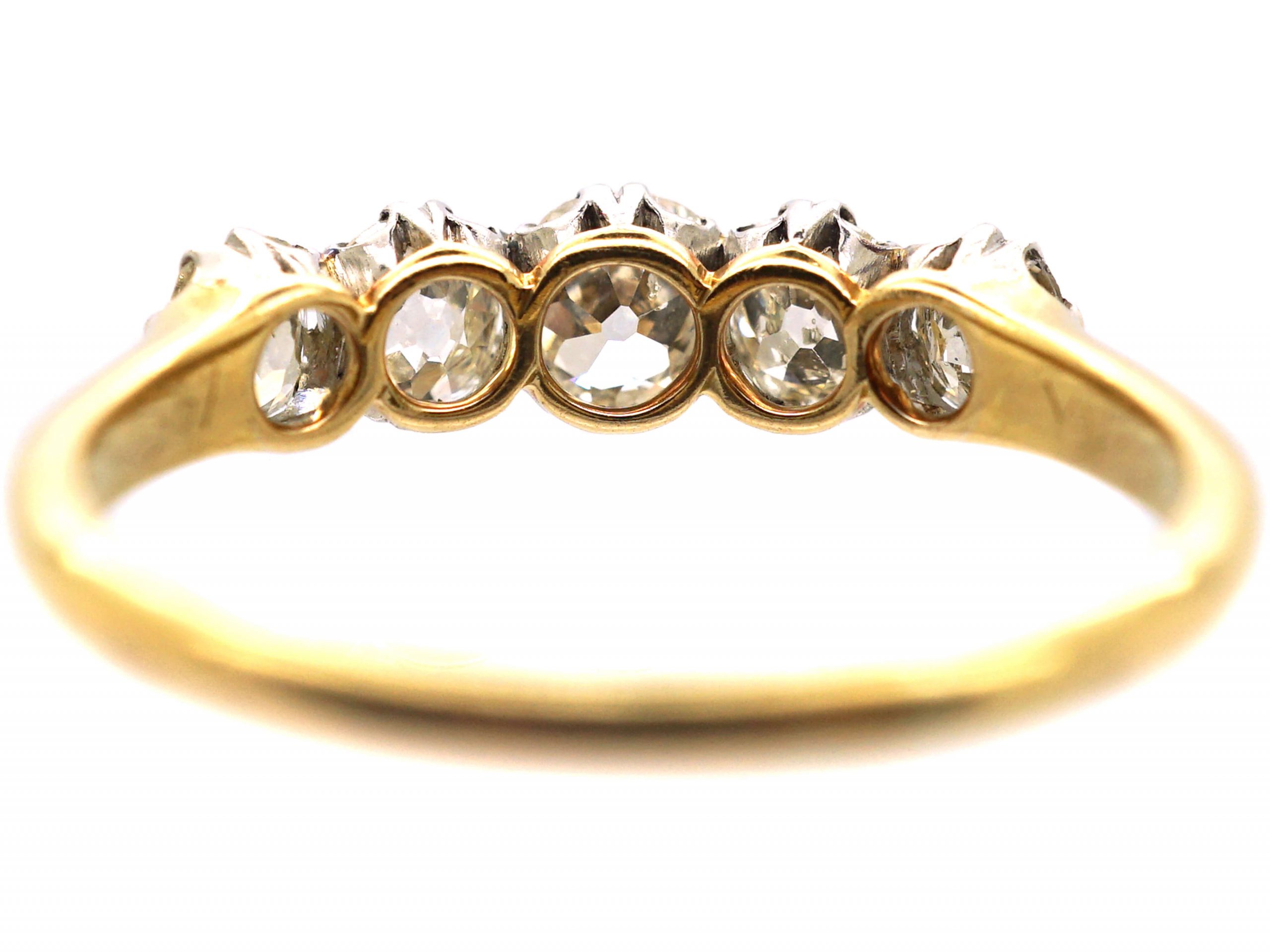 Edwardian 18ct Gold, Five Stone Old Mine Cut Diamond Ring (573W) | The ...